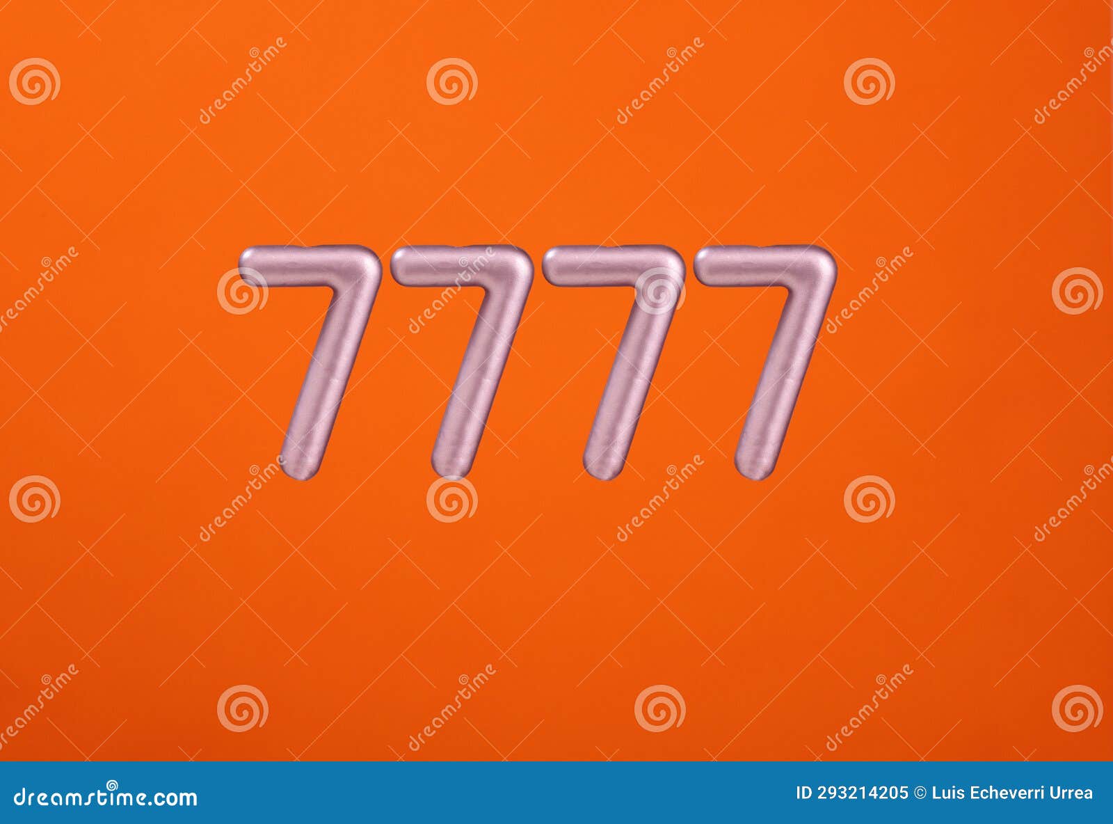 Lucky Sevens - Numbers 7777 on Orange Background Stock Image - Image of ...