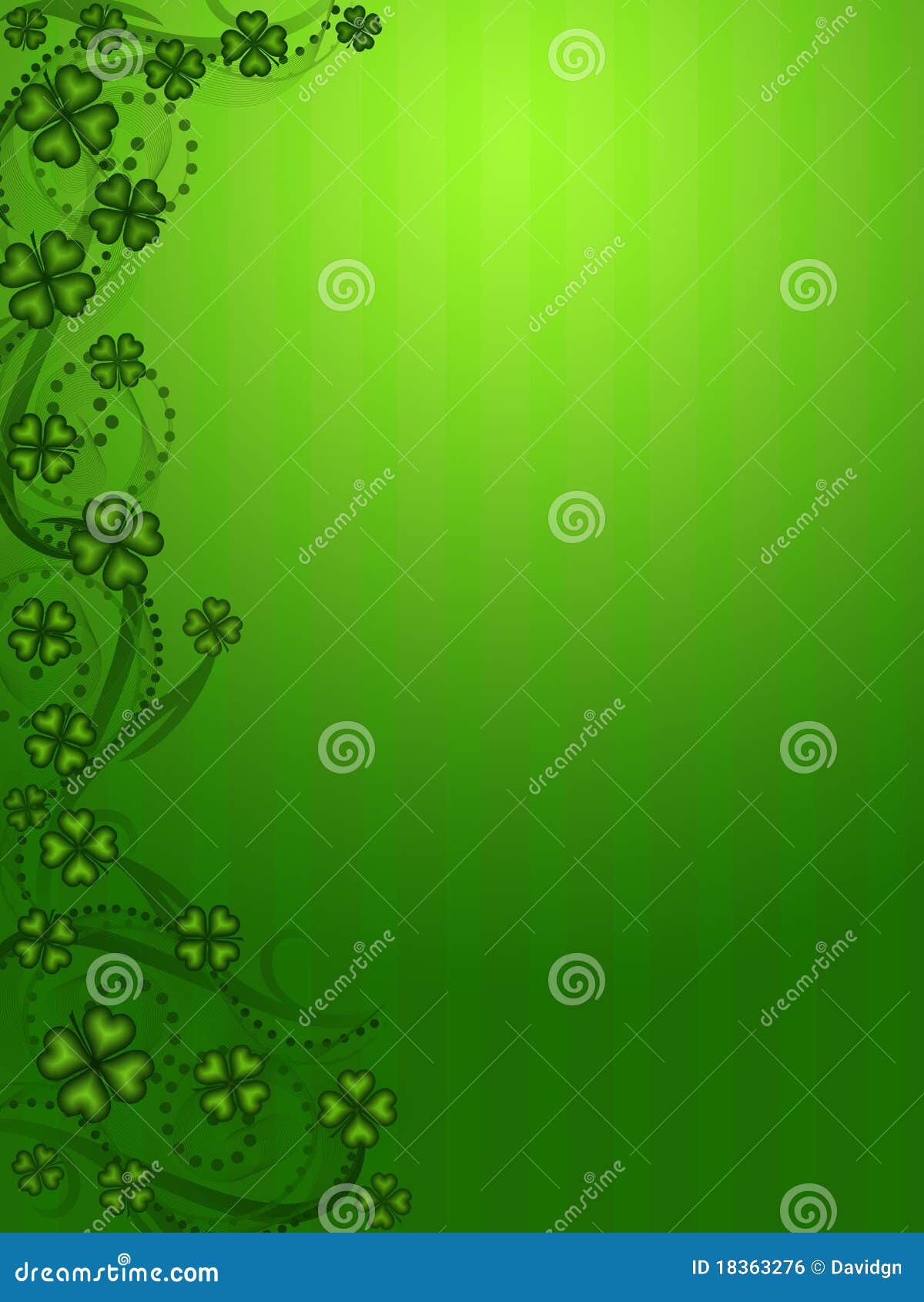 Lucky Shamrock Four Leaf Clover Background Stock Illustration ...