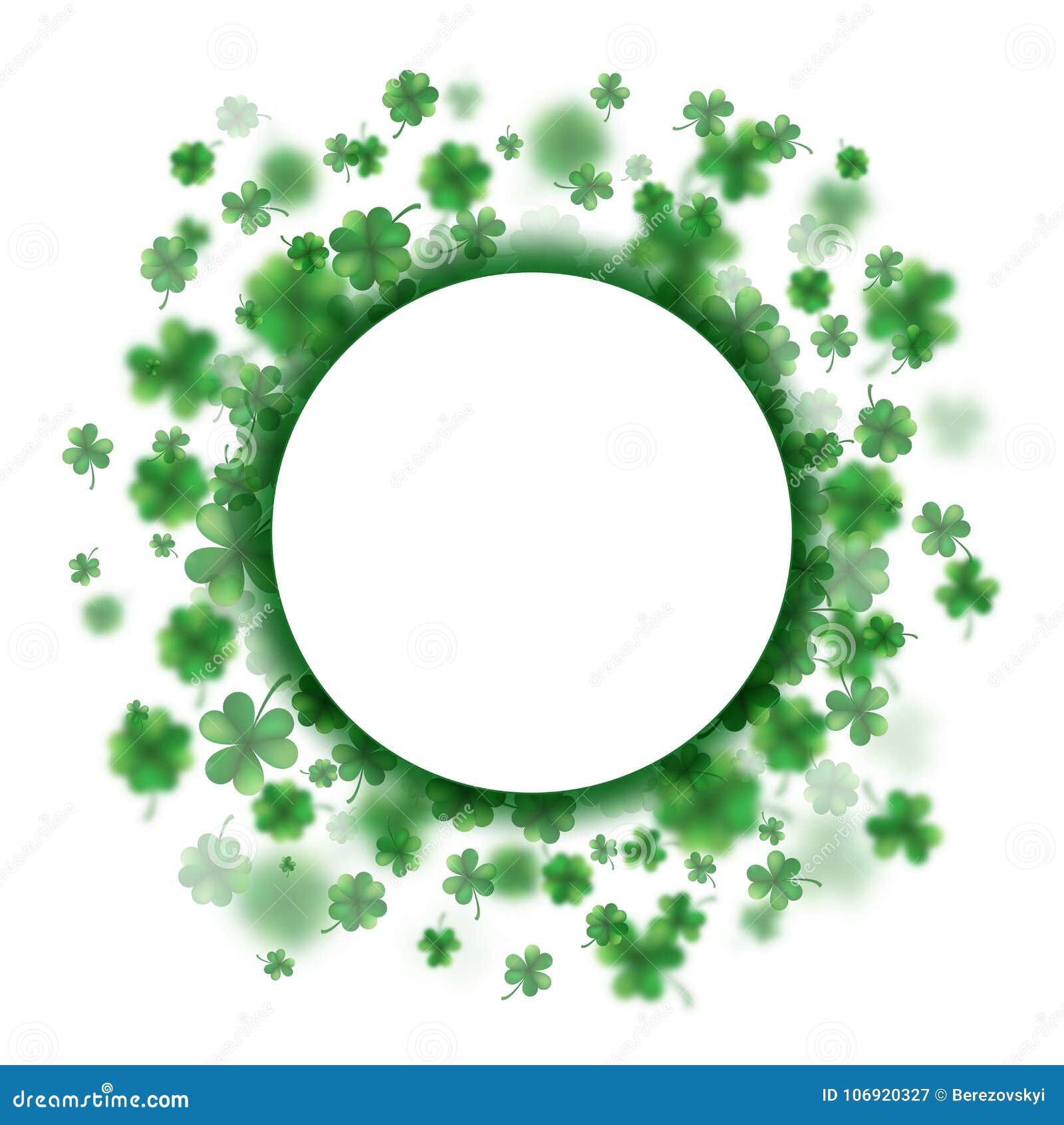 Lucky Spring Design with Shamrock. Clover Round Border. EPS Stock ...