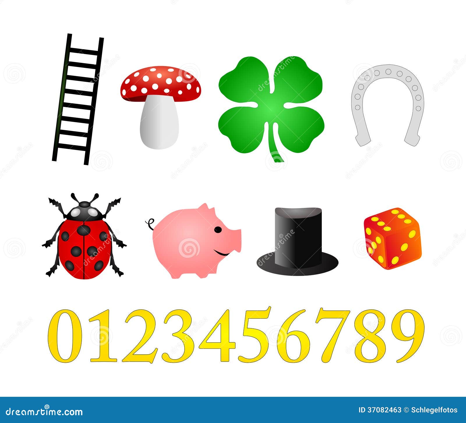 Lucky symbols isolated stock illustration. Illustration of sylvester ...