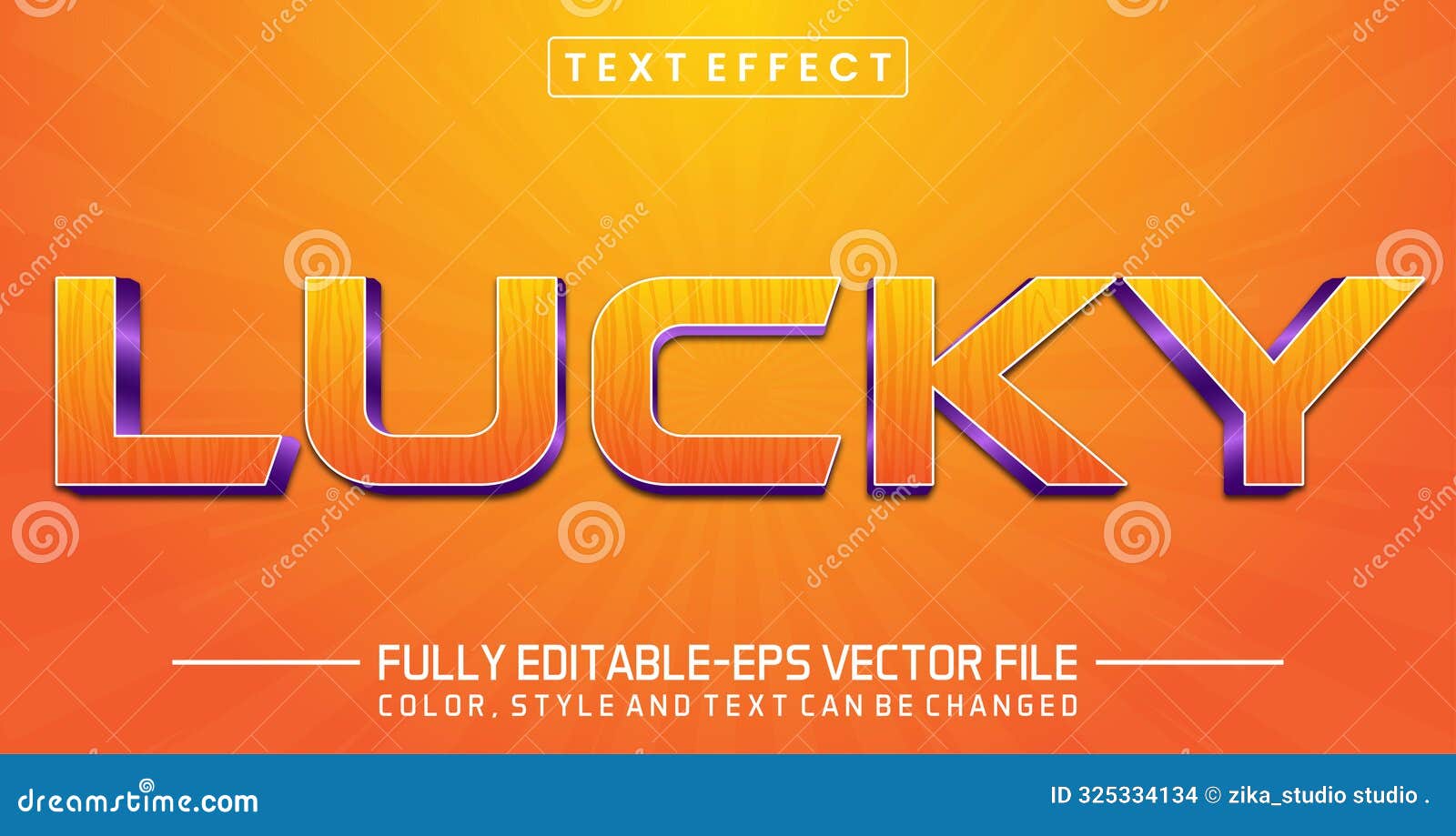Lucky Text Editable Style Effect Stock Illustration - Illustration of ...