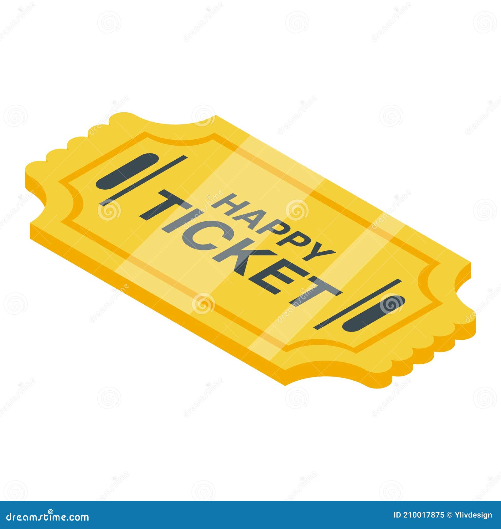 Lucky Ticket Icon, Isometric Style Stock Vector - Illustration of show ...