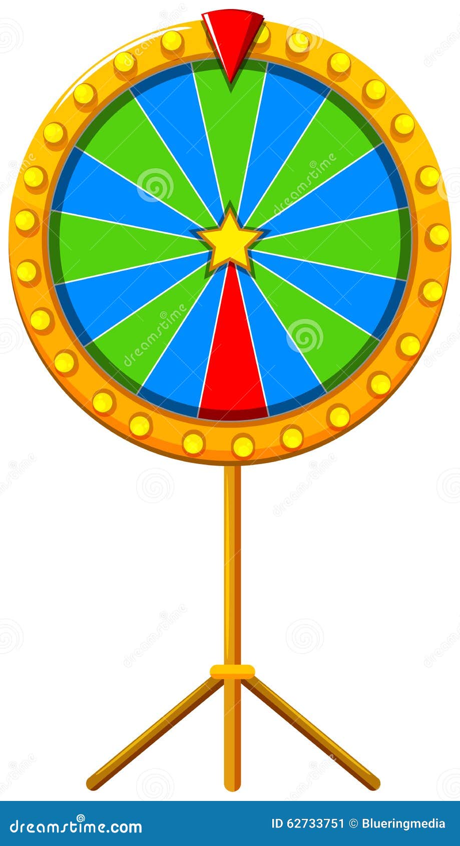 Lucky Wheel with Blue and Green Striped Stock Vector - Illustration of ...