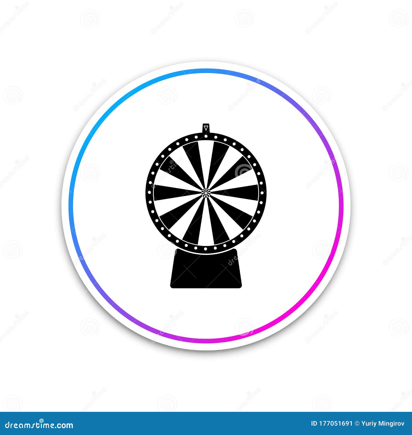 Lucky Wheel Icon Isolated on White Background. Circle White Button ...