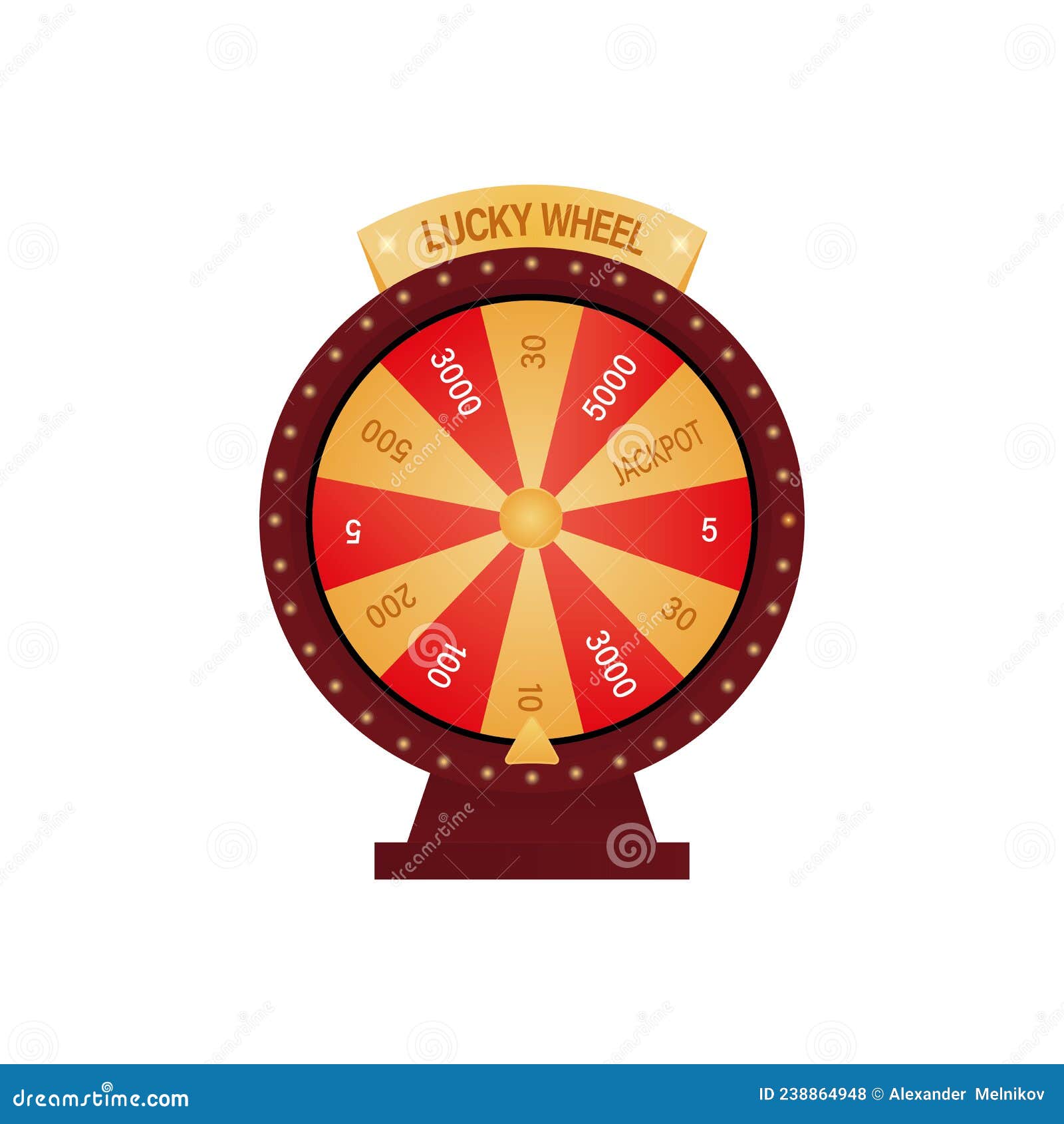Lucky Wheel Realistic Icon. Vector Illustration Eps 10 Stock Vector ...