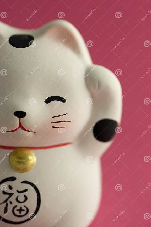 Lucky white Japanese cat stock image. Image of lucky, feline - 6430073