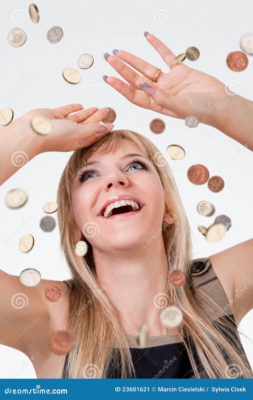 Lucky winner stock image. Image of fortune, rain, female - 23601621