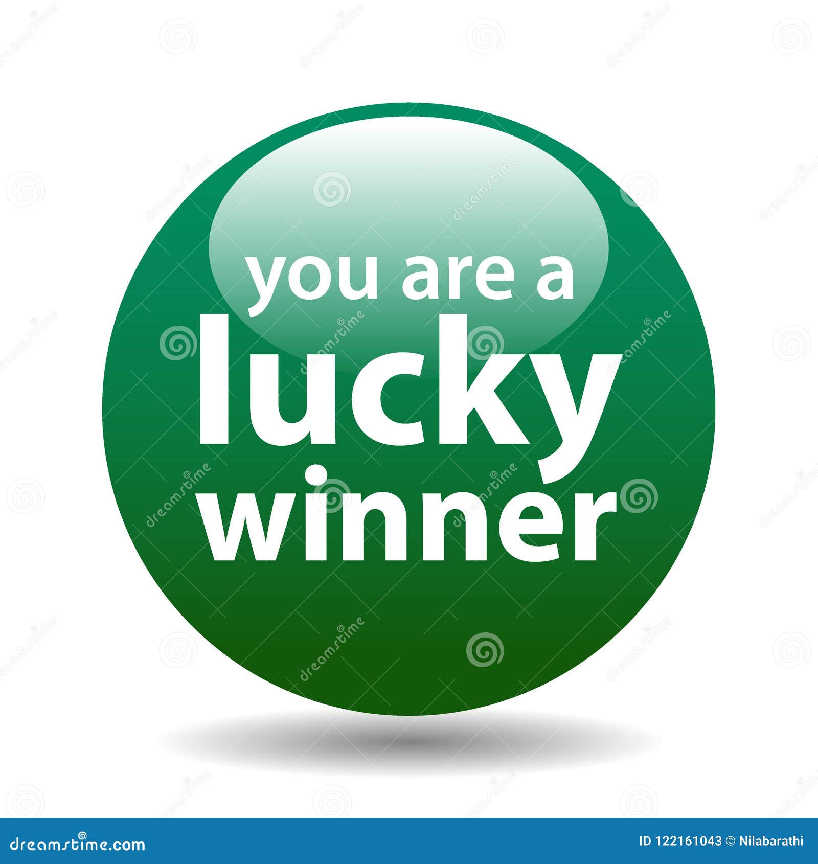 Lucky winner button stock illustration. Illustration of chance - 122161043