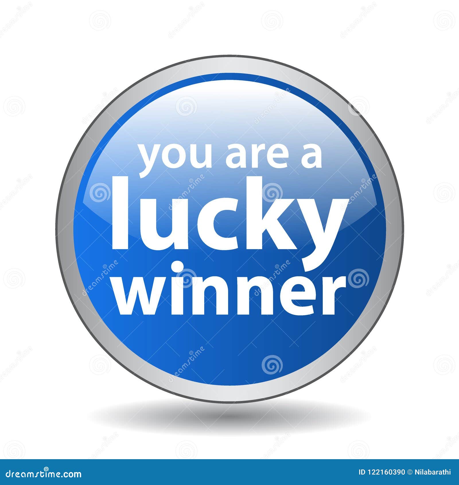 Lucky winner button stock illustration. Illustration of button - 122160390