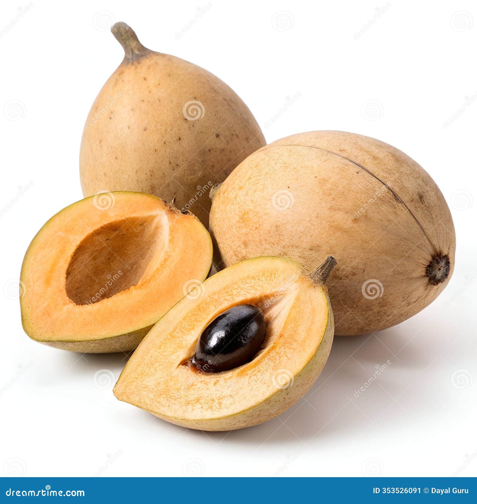 Lucuma Fruit Set Isolated on White Background Stock Illustration ...