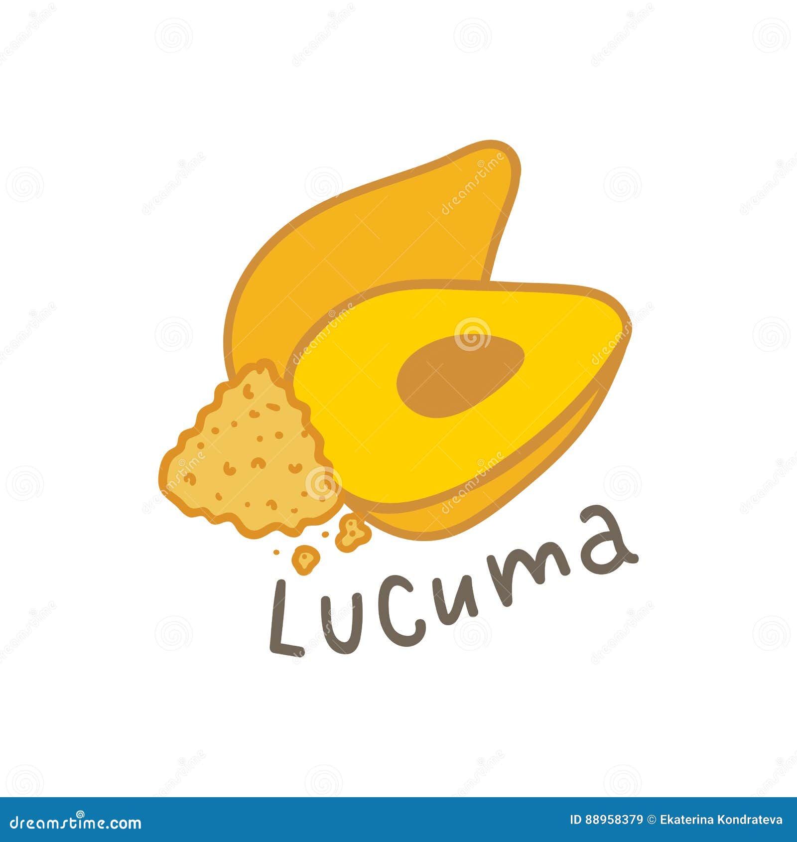 Lucuma Superfood Isolated on White Stock Vector - Illustration of ...