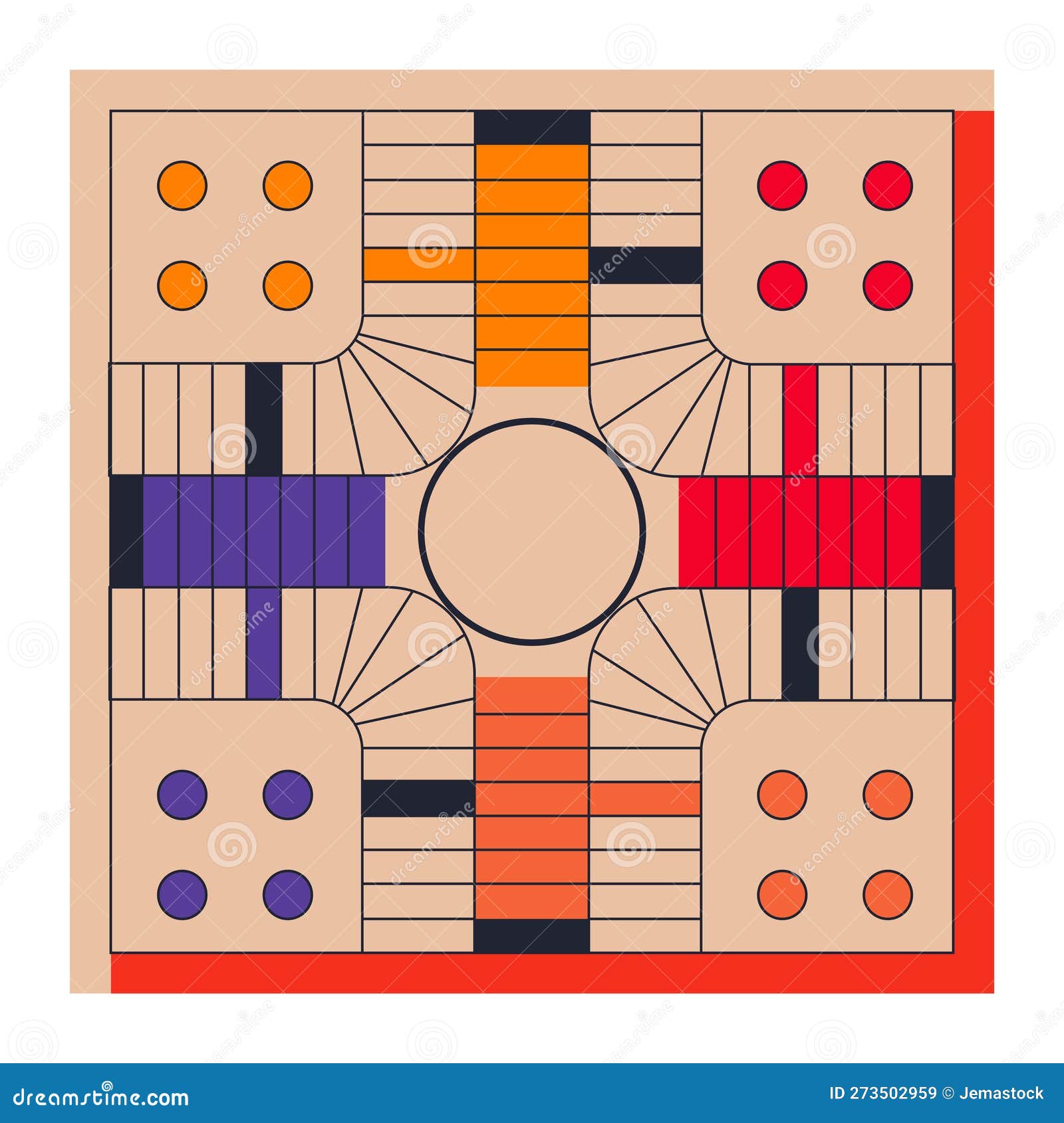 Ludo Game Board Cartoon Vector | CartoonDealer.com #273502959
