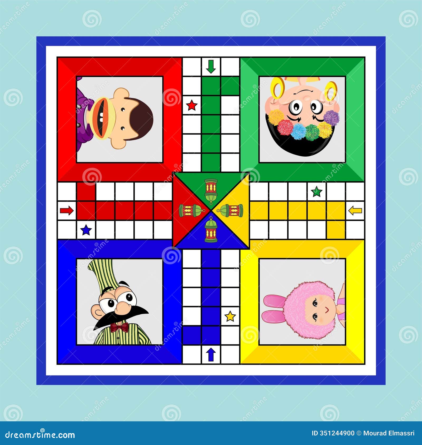 Ludo Game Board Vector File Stock Illustration - Illustration of file ...