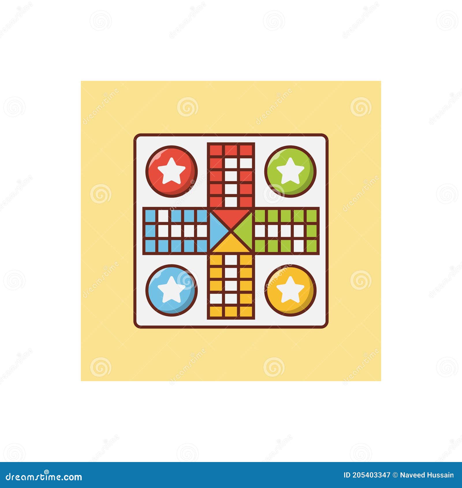 Ludo Vector Flat Colour Icon Stock Vector - Illustration of play, piece ...
