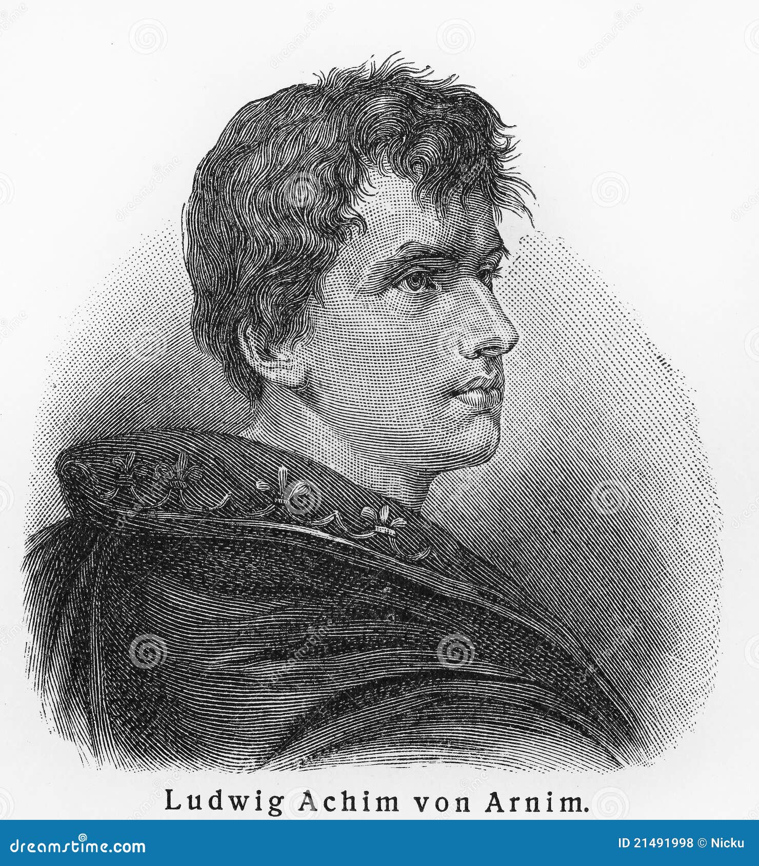 Ludwig Achim von Arnim editorial stock photo. Image of sketch - 21491998