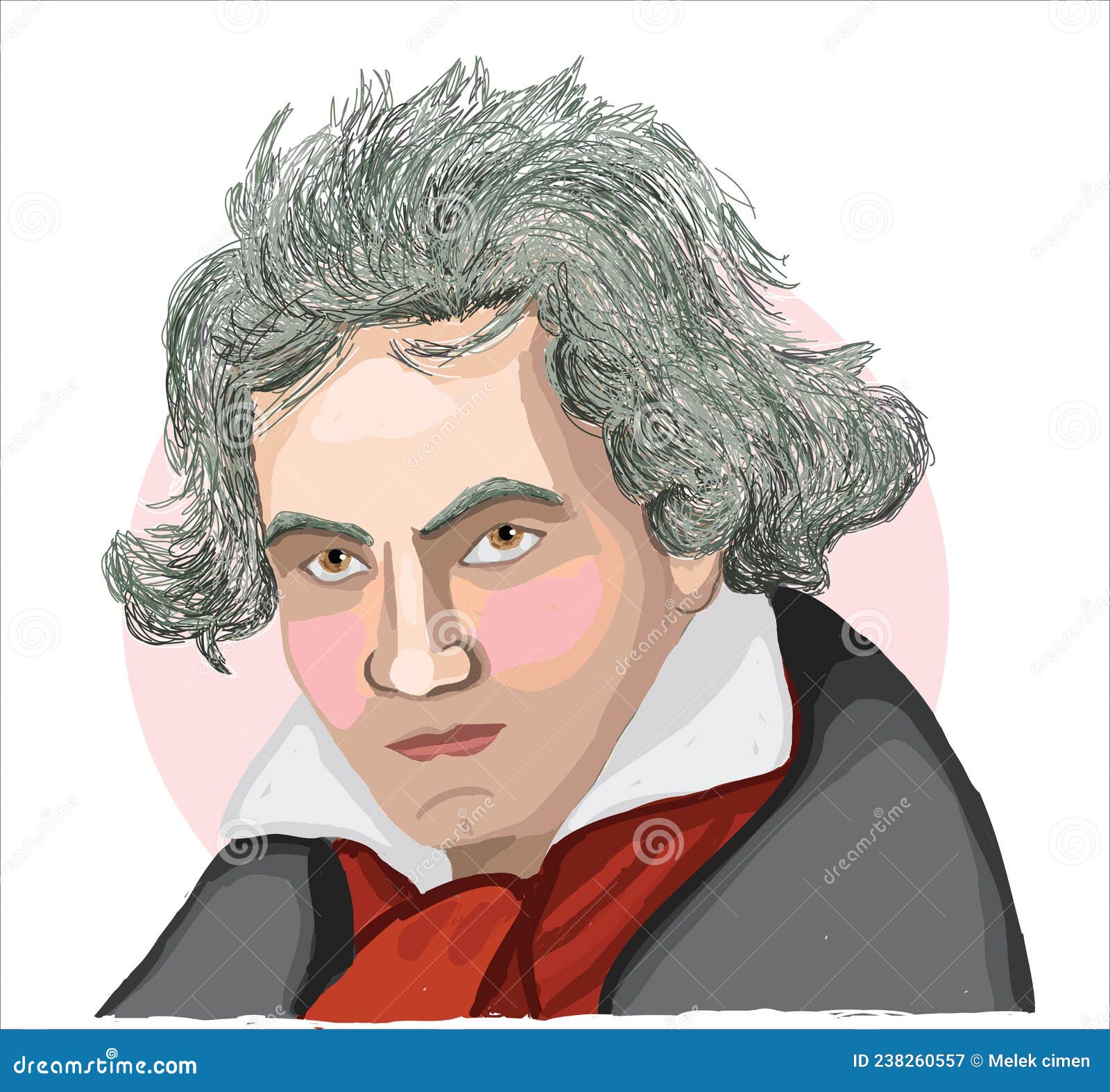 Ludwig Van Beethoven` Vector Sketch Portrait Famous Stock Vector ...