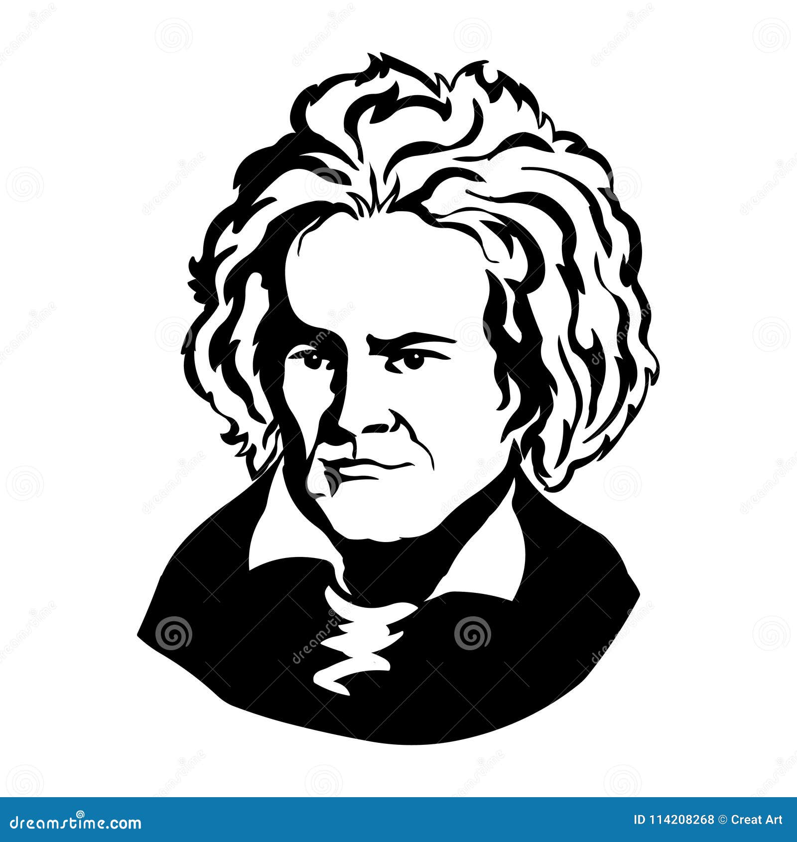 Ludwig Van Beethoven Vectorportret Van Mark Twain Vector Illustratie ...