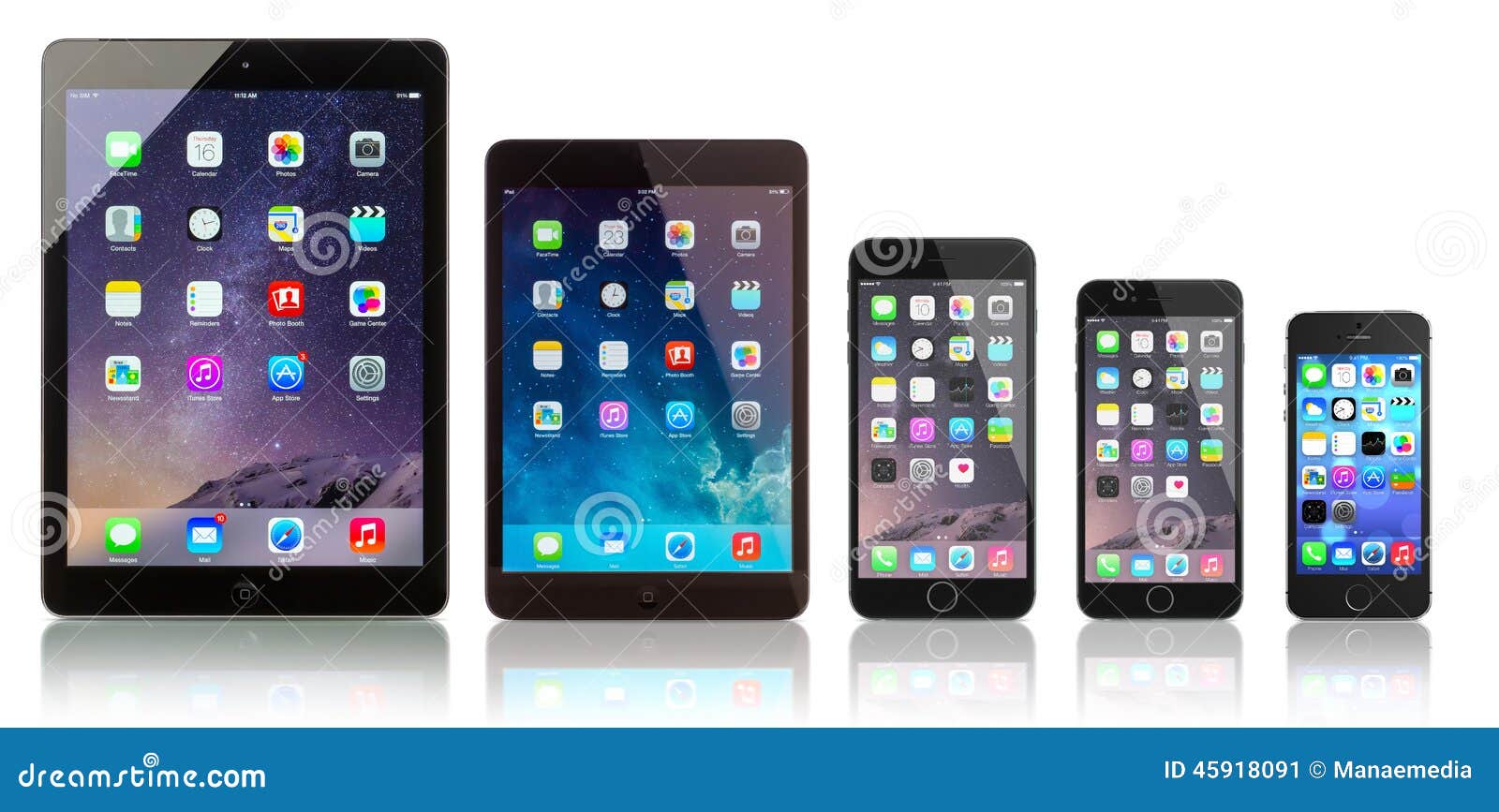 Luft, IPad Mini, IPhone 6 Plus, IPhone 6 Und IPhone 5s IPad Redaktionelles Foto - Bild von ...