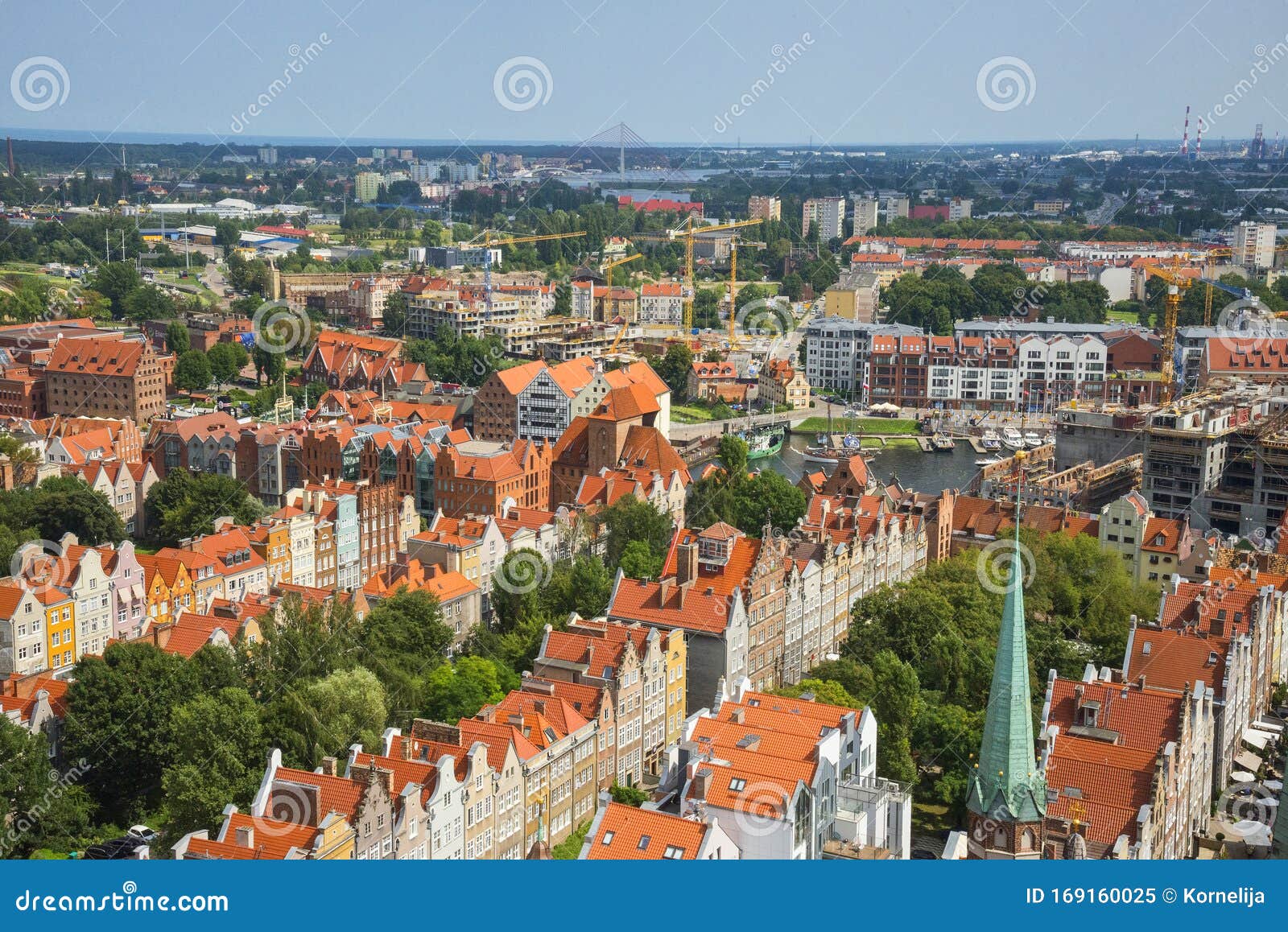 Luftbild Der Altstadt Von Danzig Stockbild - Bild von basilika ...