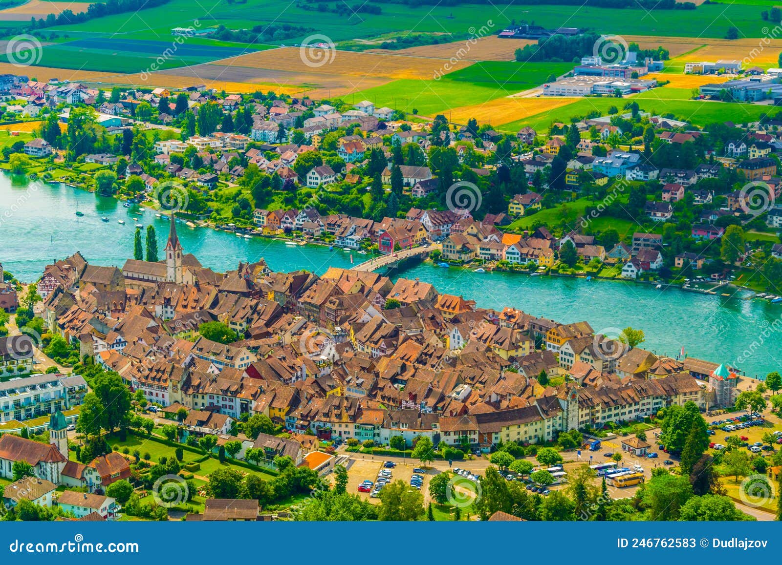 Luftbild Von Stein am Rhein Stadt in Schweizerdimage Stockbild - Bild ...