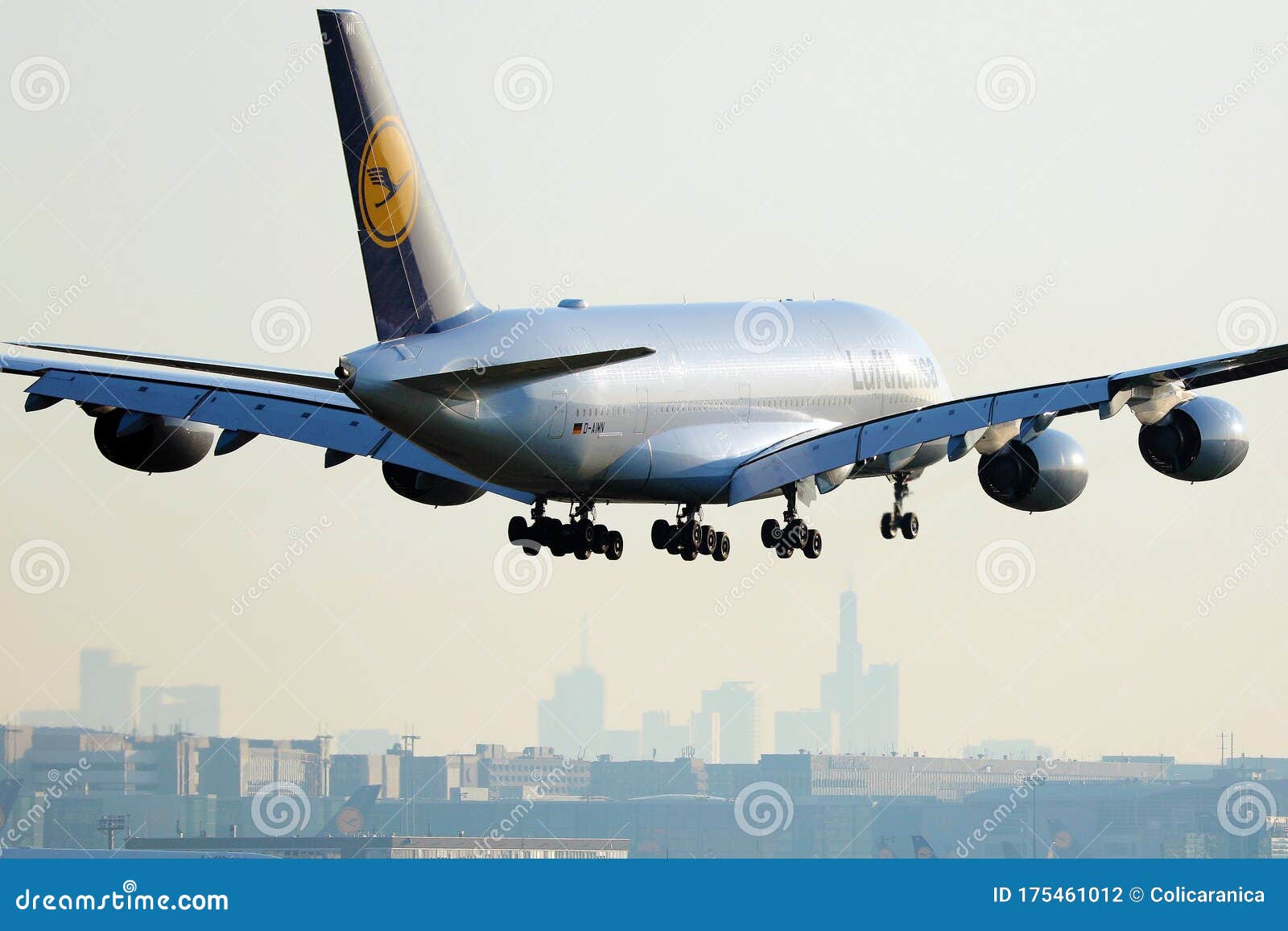 Lufthansa Airbus A380 Plane Taking Off, Close-up Editorial Photography ...