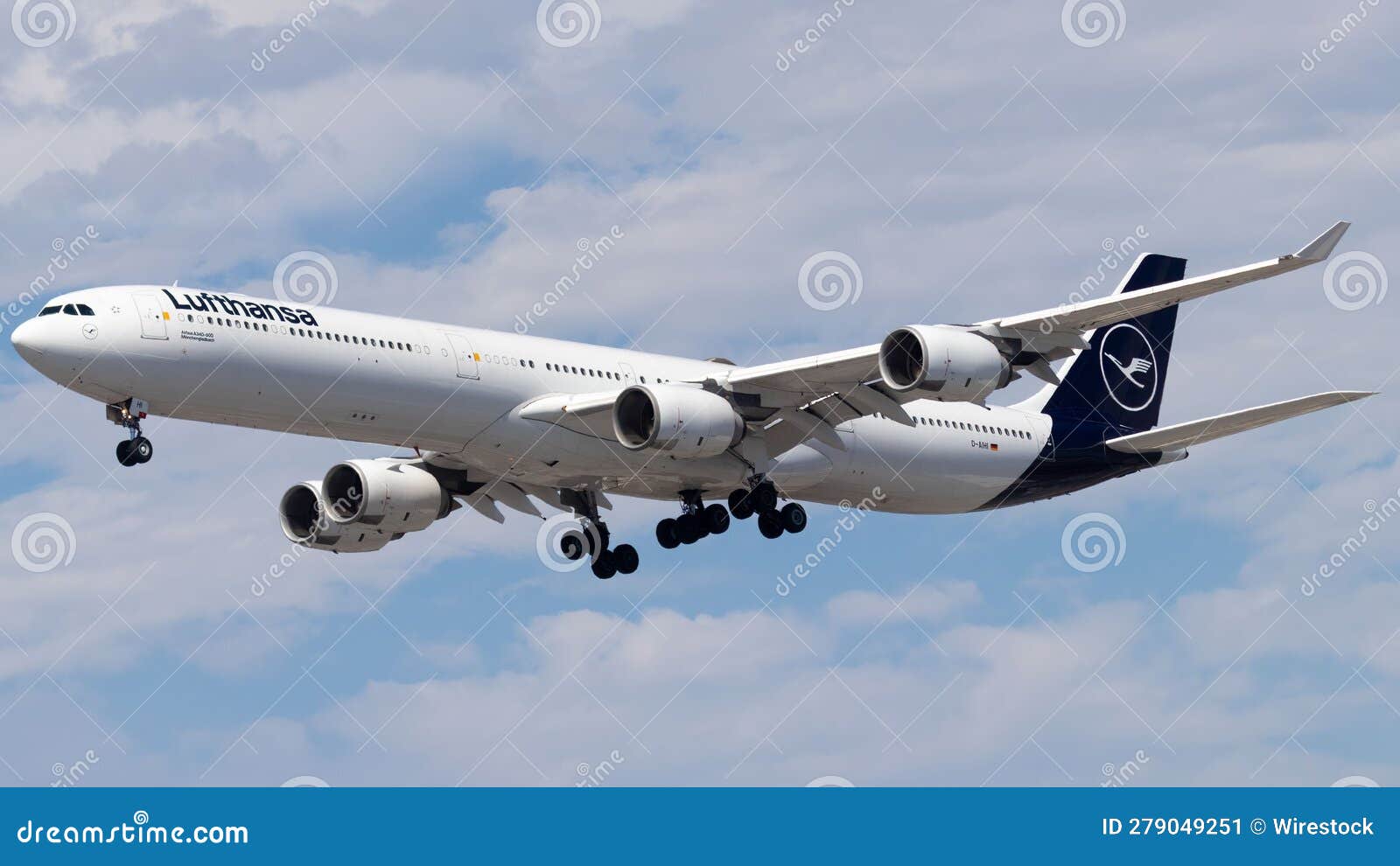 Lufthansa Airlines Aircraft Soaring Against a Blue Sky Backdrop ...