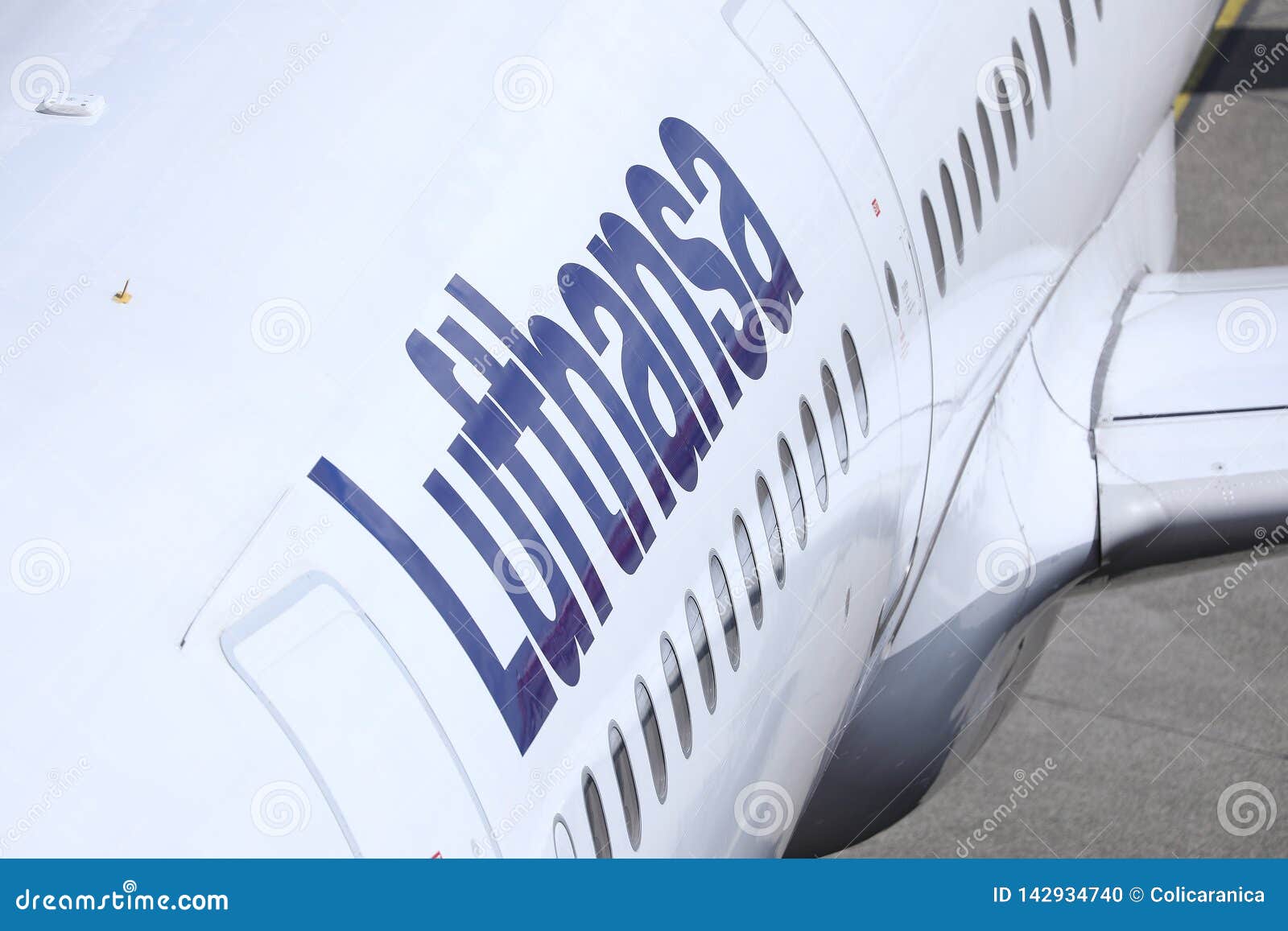 Lufthansa Plane, Close-up View of Logo Editorial Image - Image of ...