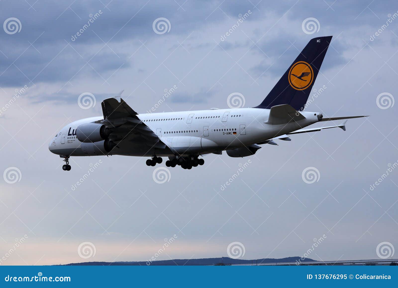 Lufthansa A380 Plane Flying Up in the Sky Editorial Image - Image of ...