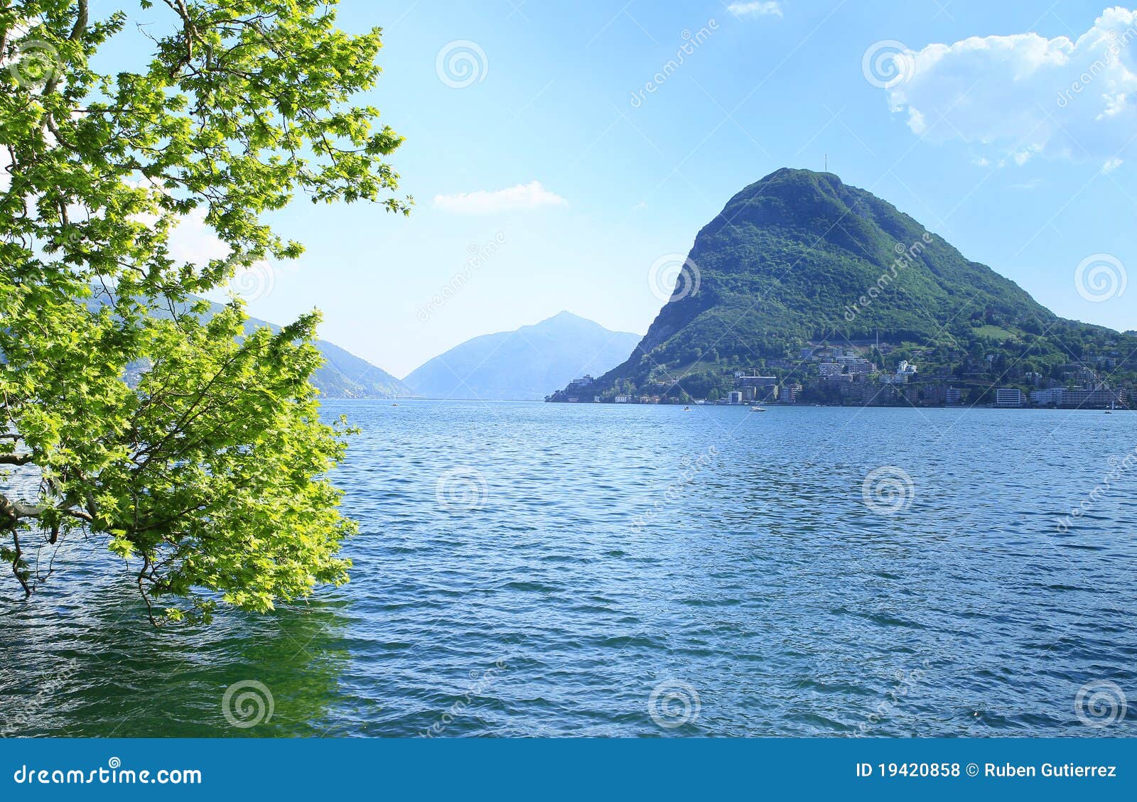 Lugano city stock photo. Image of yellow, holiday, switzerland - 19420858