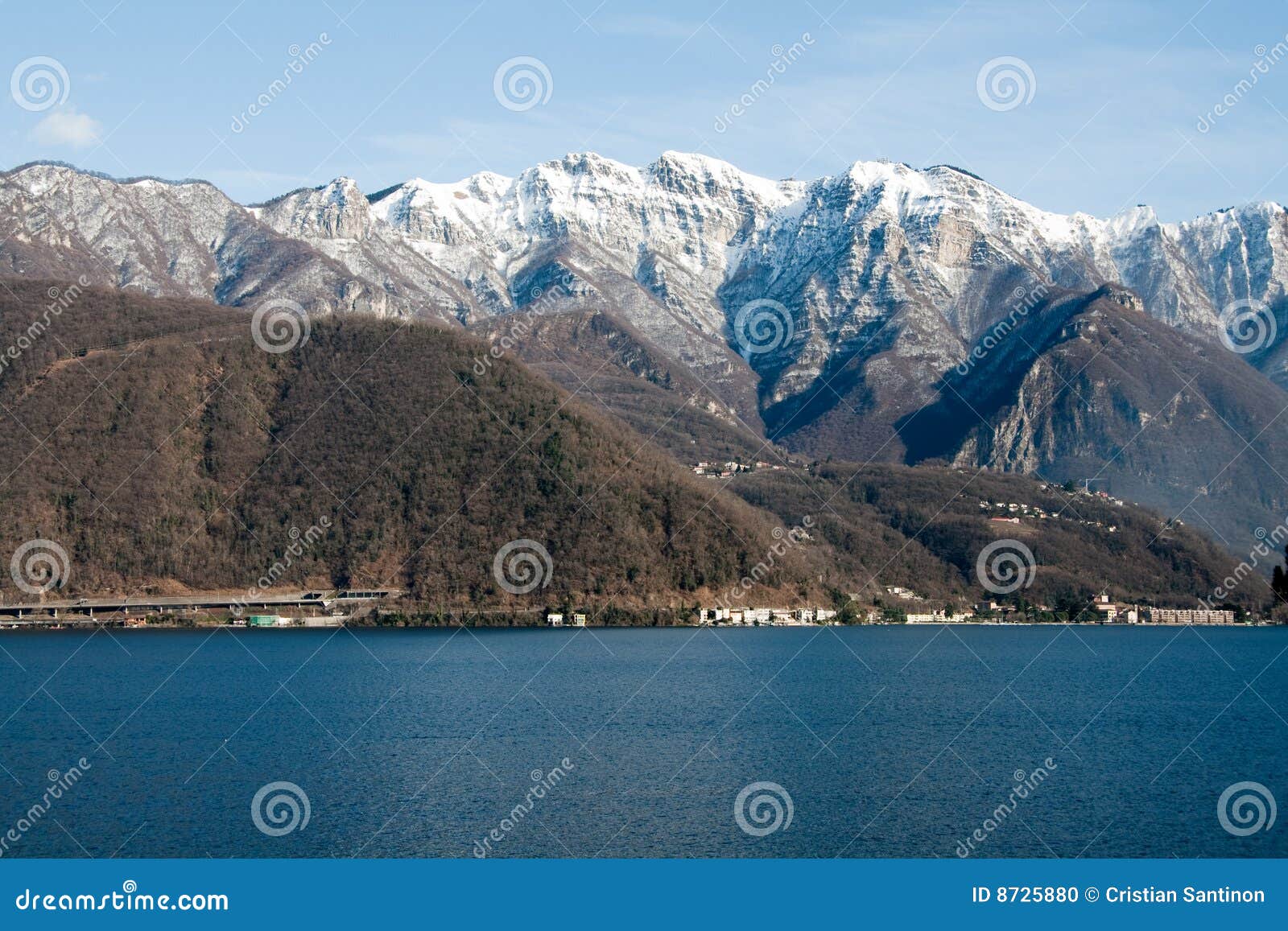 Lugano lake stock photo. Image of lugan, winter, tourism - 8725880