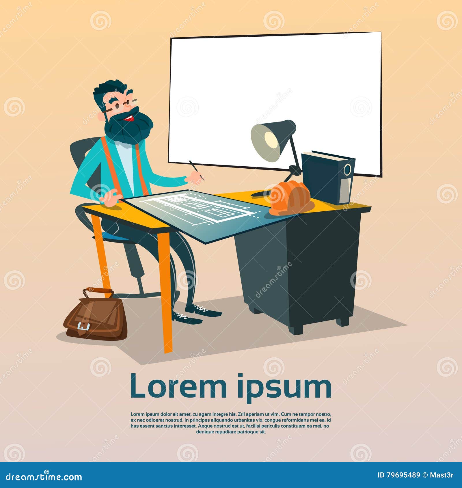 Lugar De Trabajo Del Edificio De Drawing House Project Del Arquitecto ...