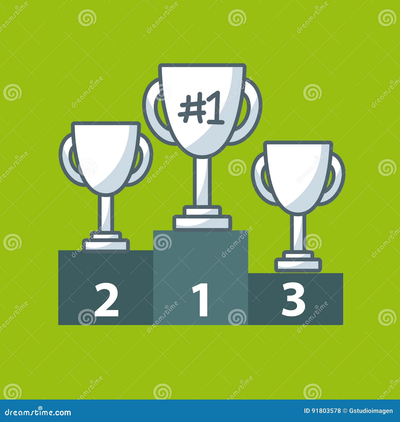 Lugares y trofeo del podio ilustración del vector. Ilustración de mejor ...