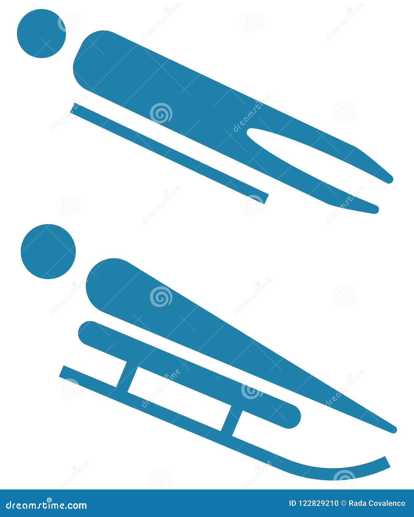 Luge l'ensemble d'icône illustration de vecteur. Illustration du gibier ...