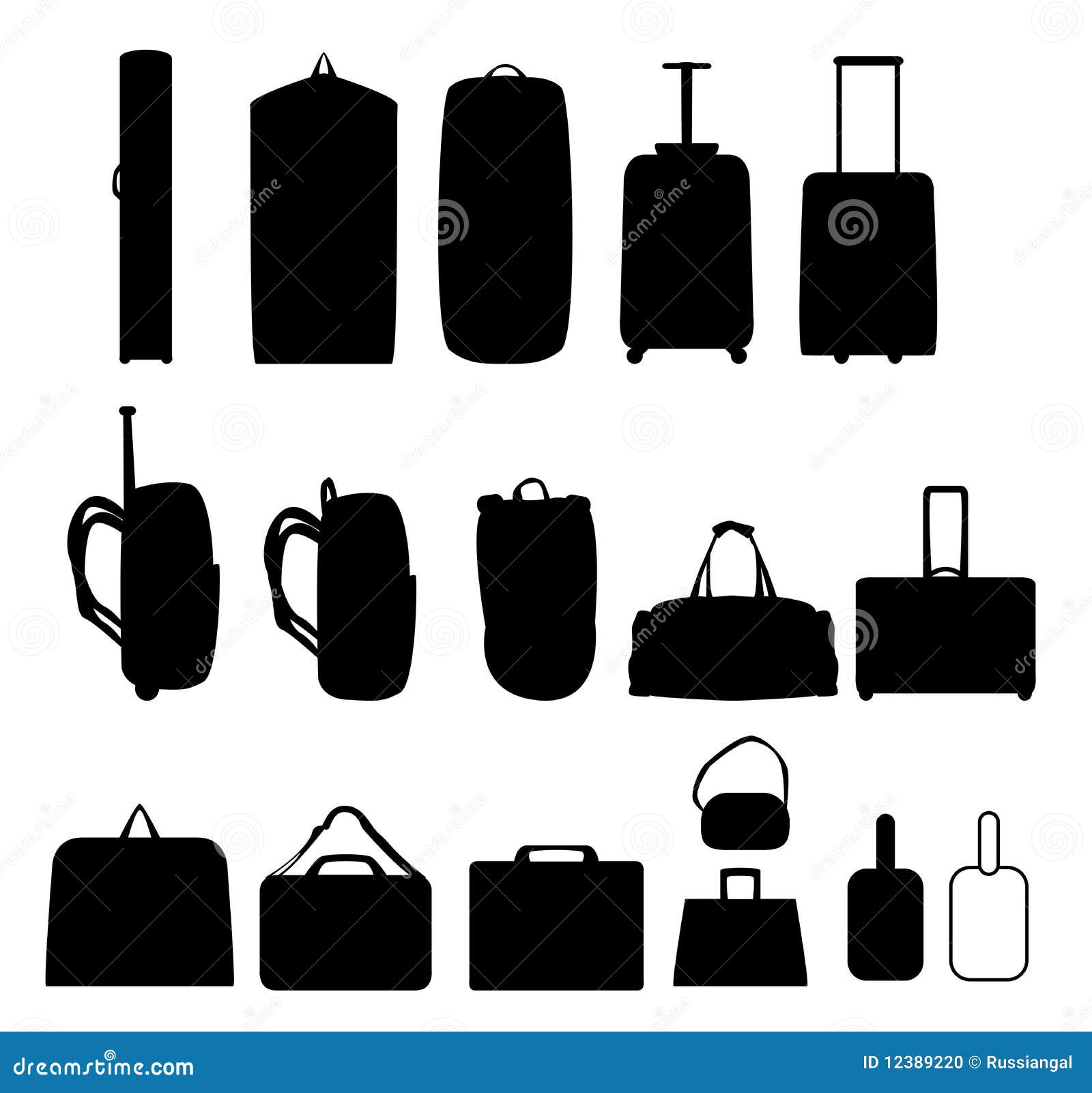Luggage stock vector. Illustration of case, backpack - 12389220