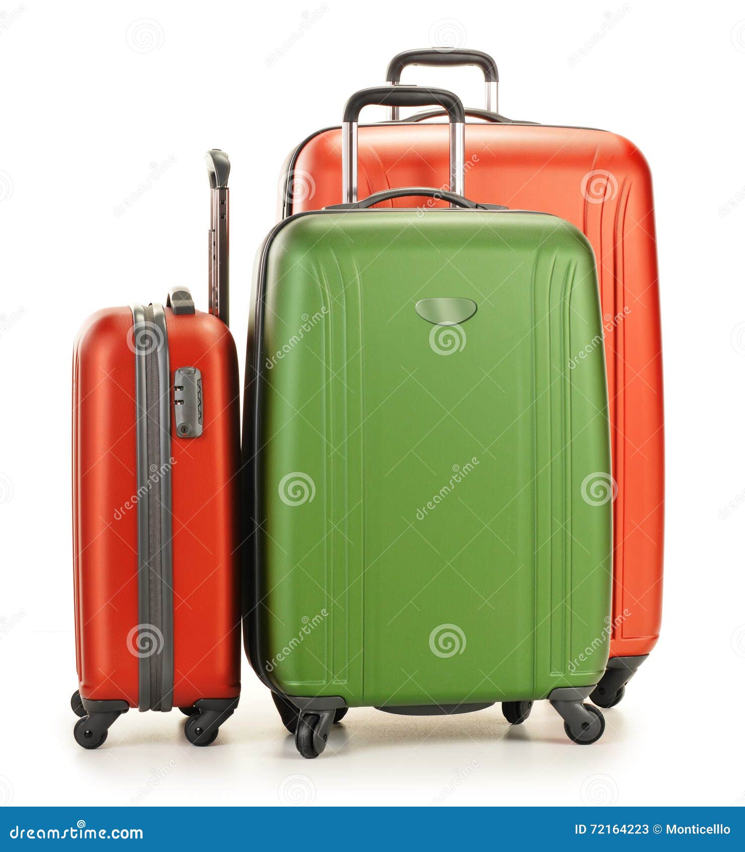 Luggage Consisting of Three Suitcases on White Stock Image - Image of ...