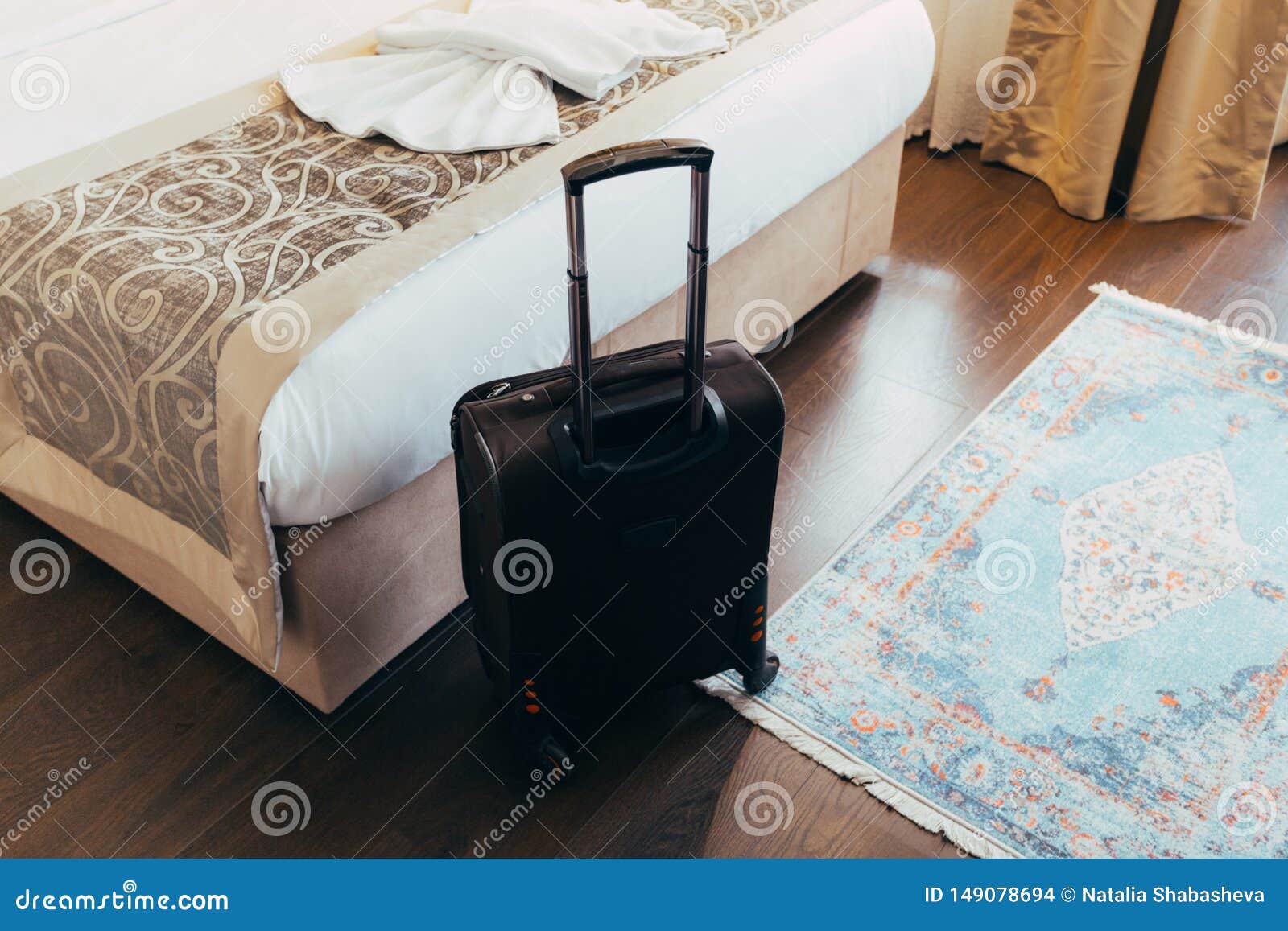 Suitcase or Luggage Bag in a Modern Hotel Room Stock Photo - Image of ...
