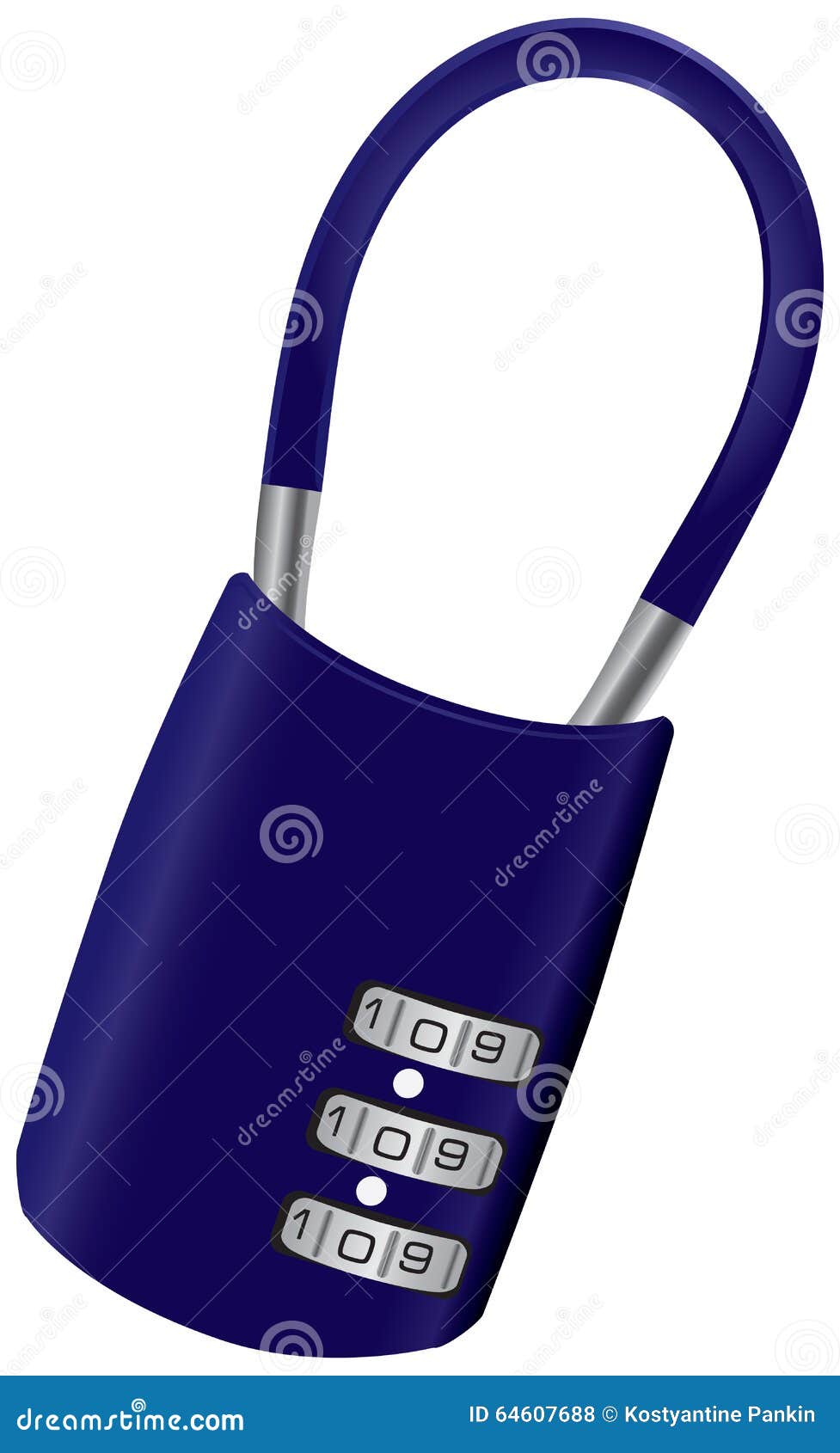 Luggage Padlock for Suitcases Stock Vector - Illustration of close ...