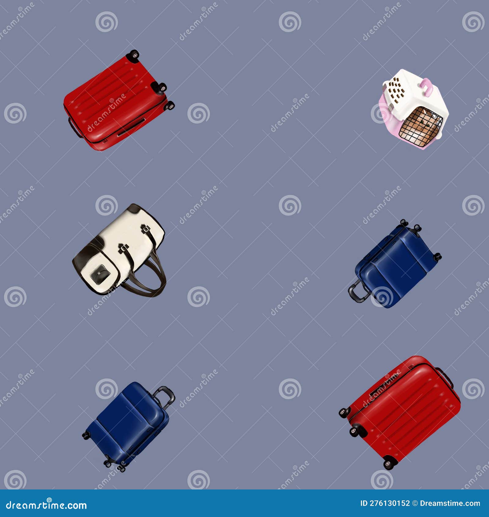 Luggage, Pattern, Baggage, Set of Suitcases, Bags on a Blue Background ...