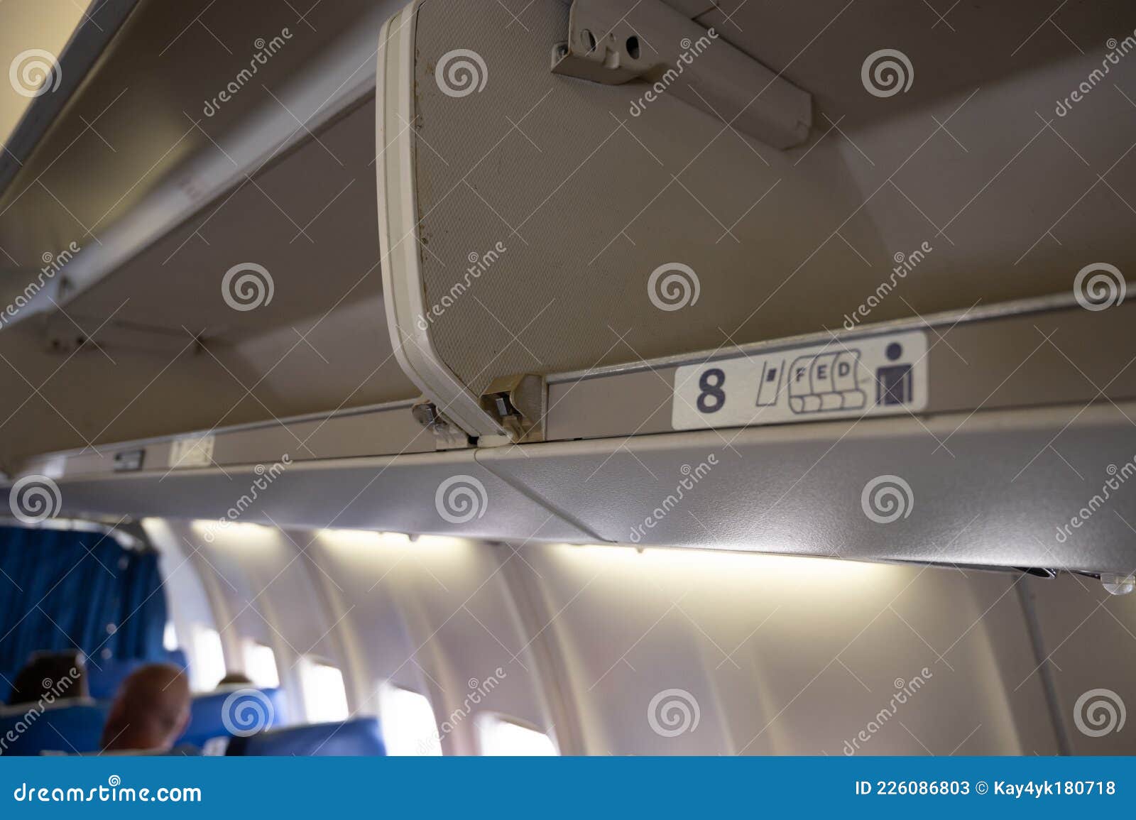 Luggage Racks in an Airplane Stock Image - Image of airplane, aircraft ...