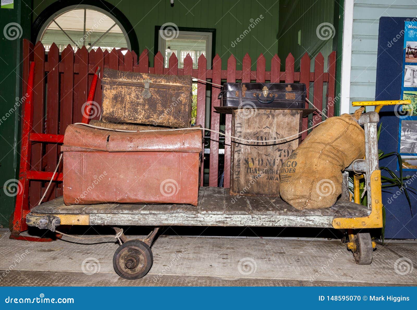 Luggage on Railway Platform Stock Photo - Image of suitcase ...