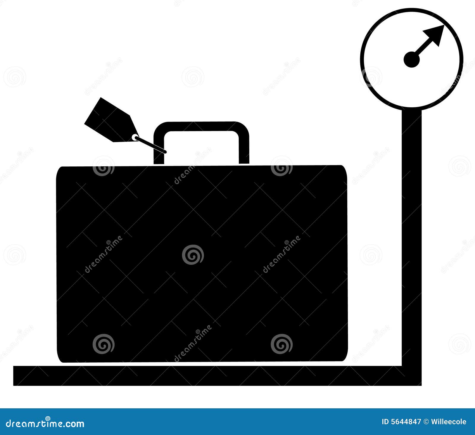 Luggage sitting on scales stock vector. Illustration of departure - 5644847