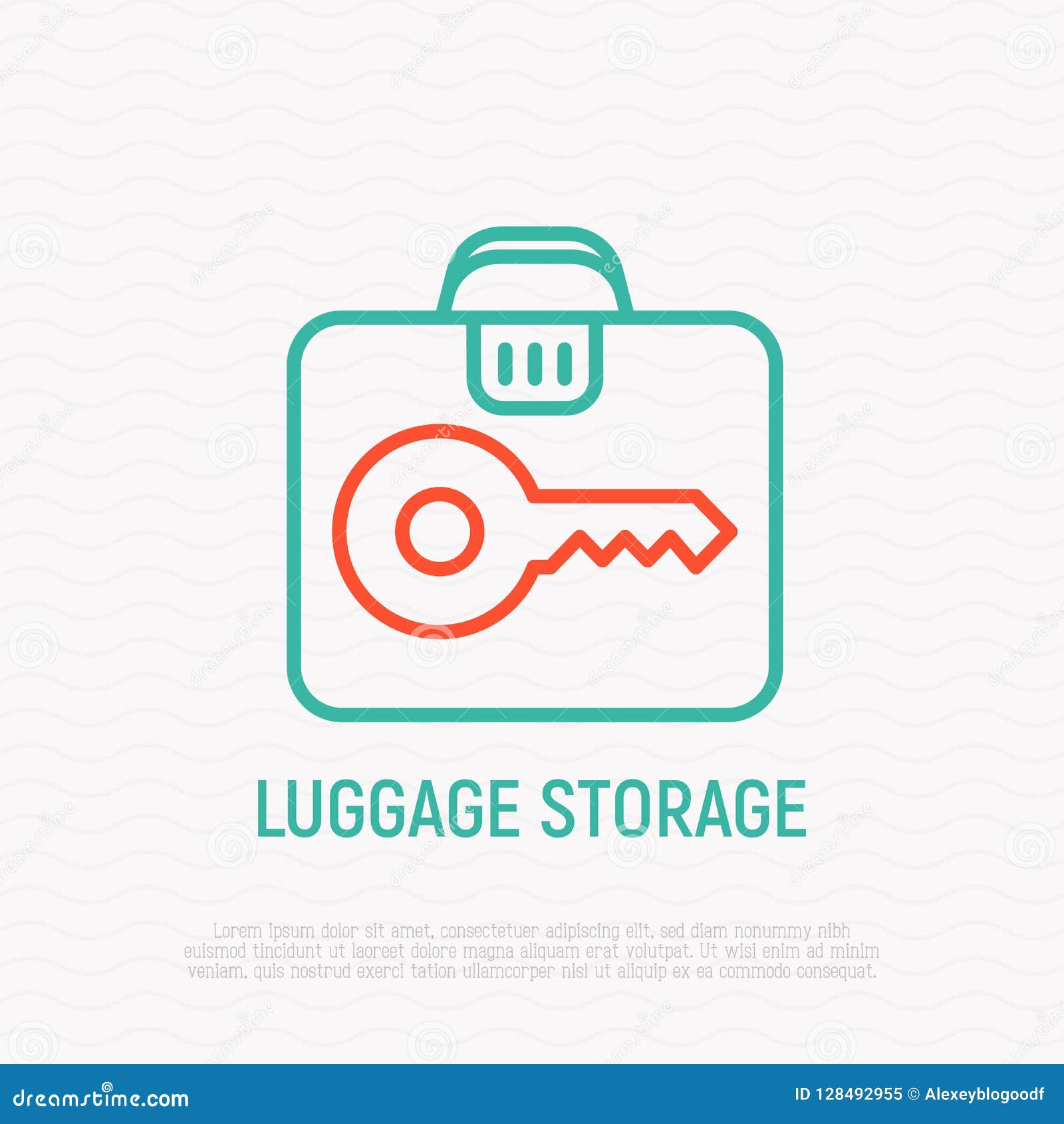 Luggage Storage Thin Line Icon Stock Vector - Illustration of vacation ...