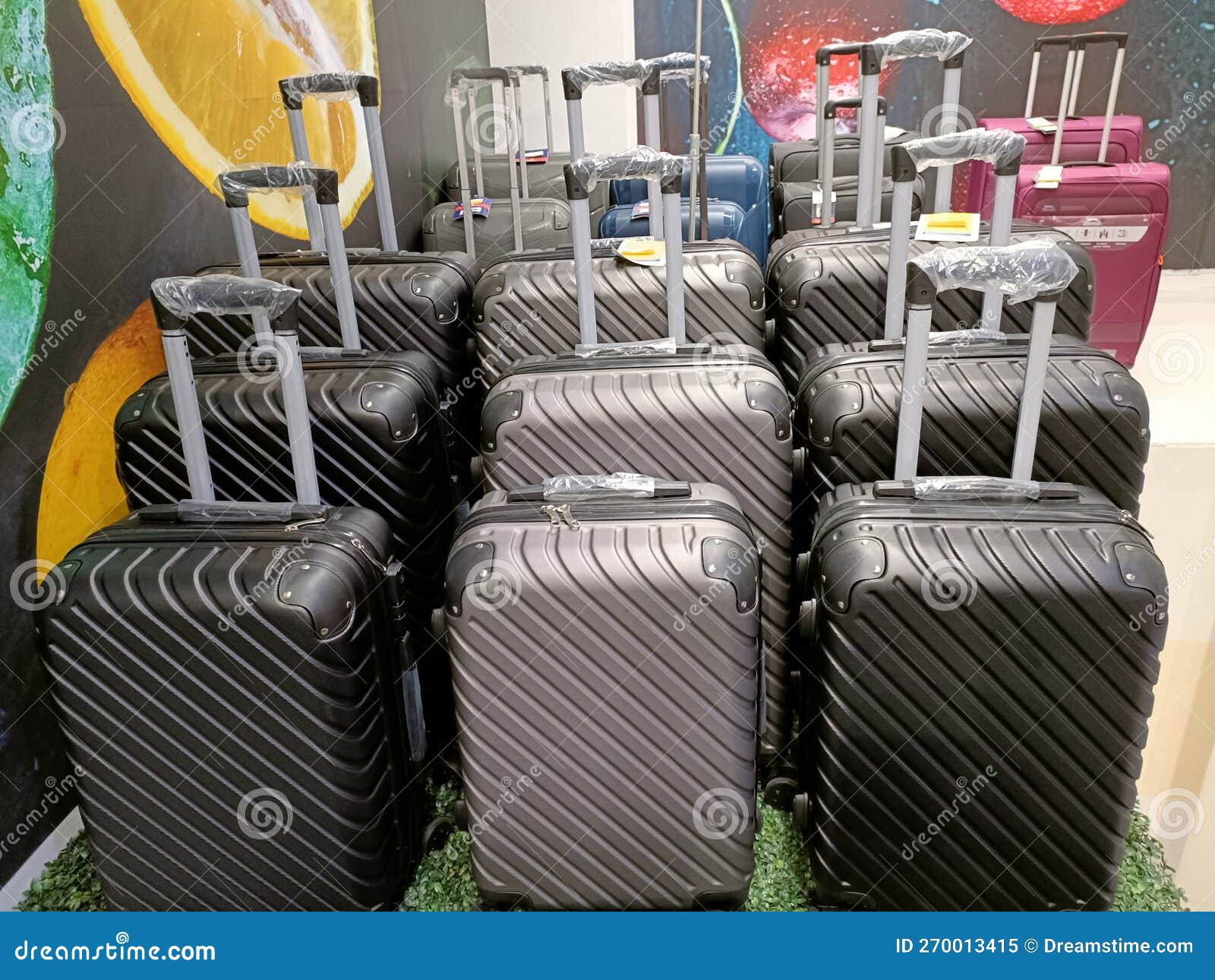 Luggage trolley bags stock image. Image of trolley, shopping - 270013415