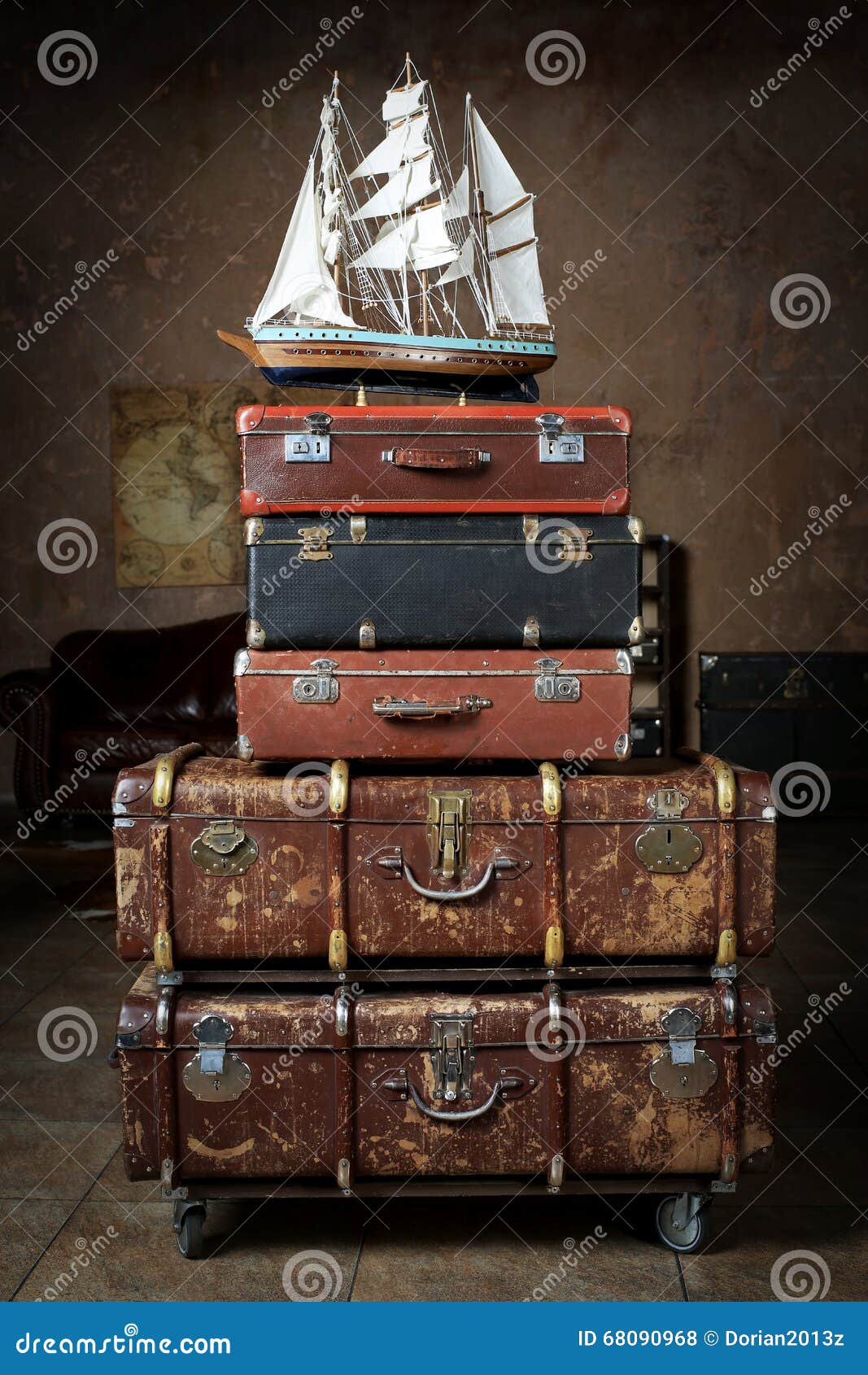 Luggage stock photo. Image of cruise, luggage, leather - 68090968