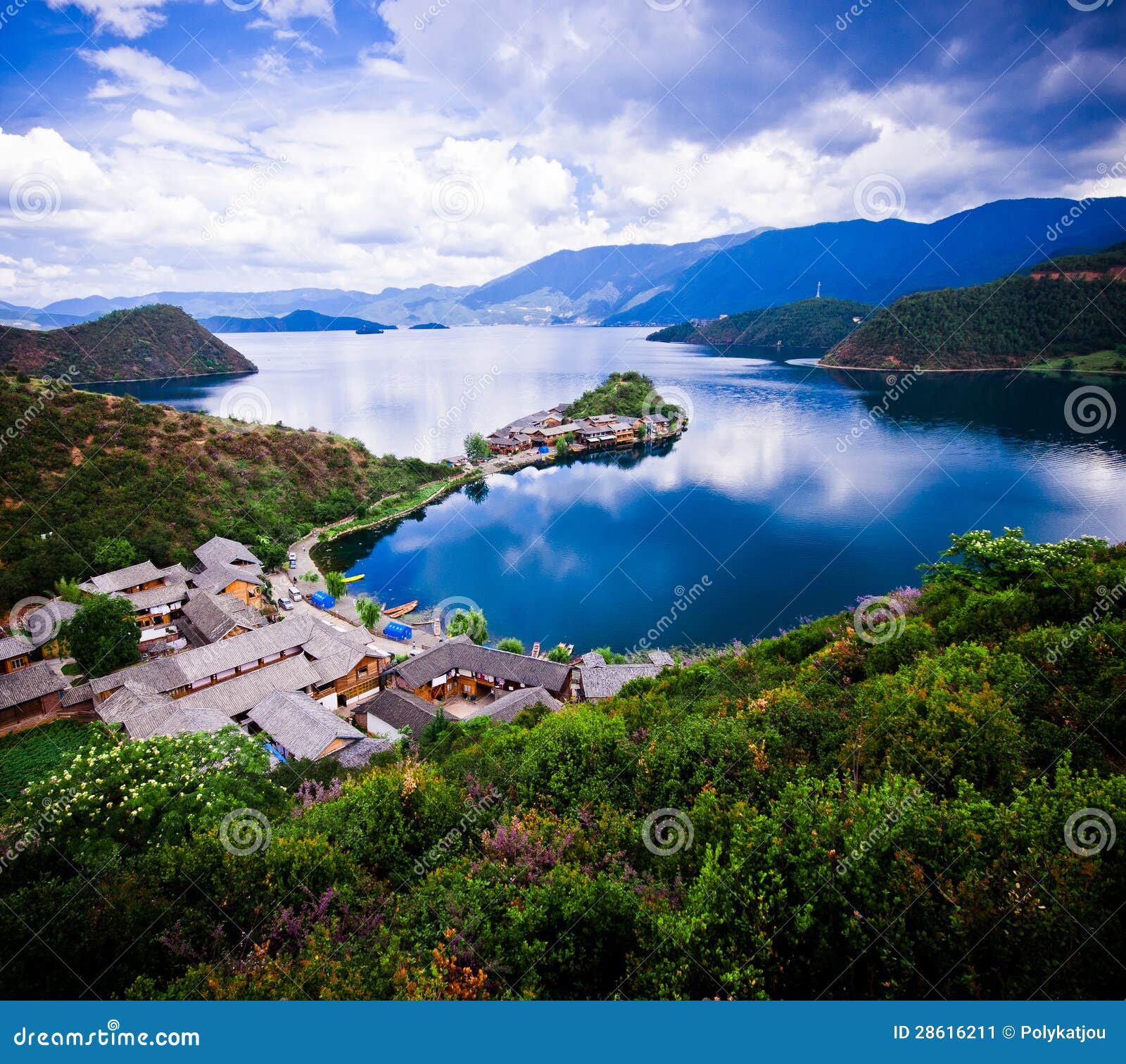 Lugu Lake stock image. Image of yunnan, sichuan, blue - 28616211