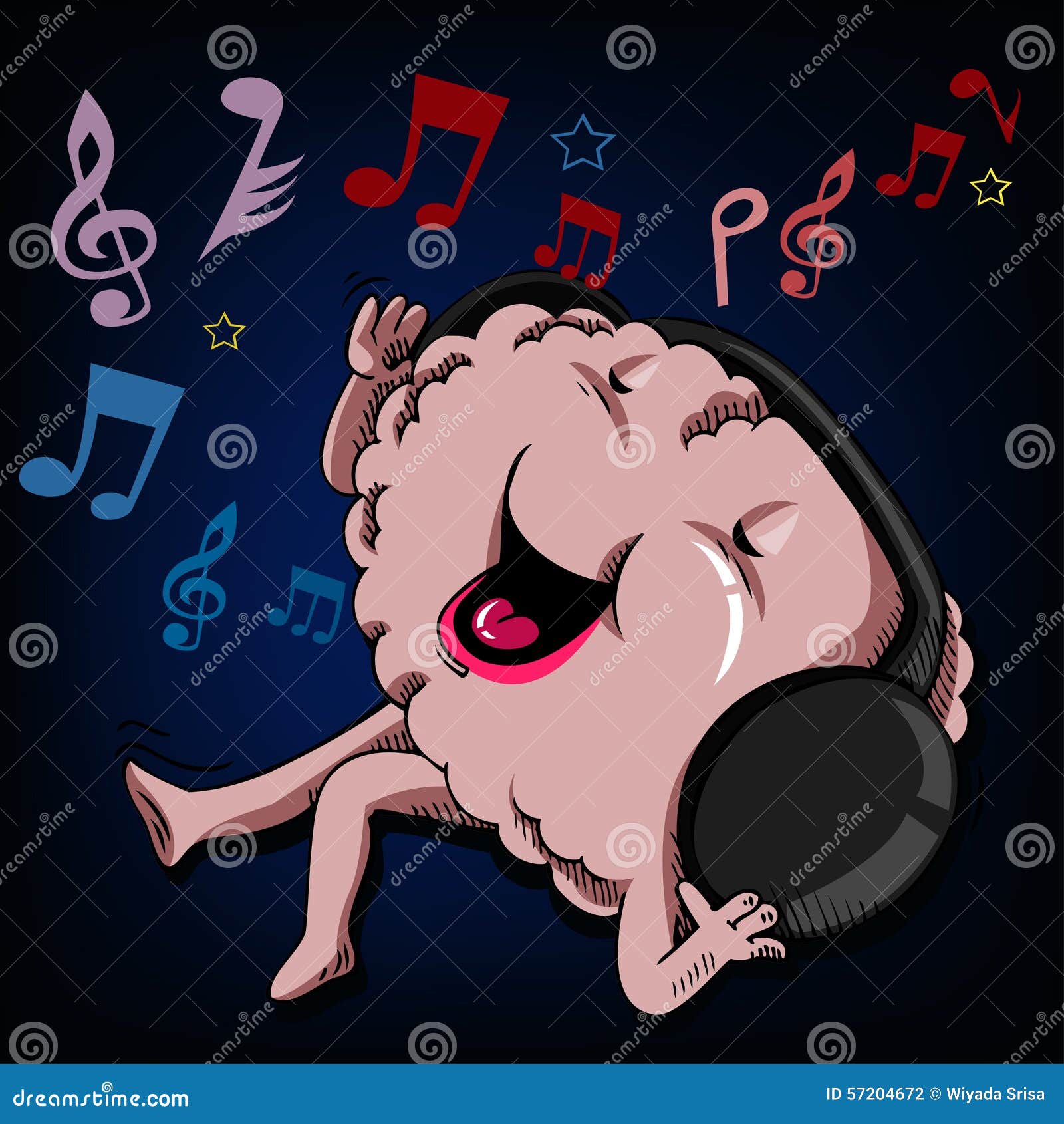 Luister En Zing De Hersenen Vector Illustratie - Illustration of ...