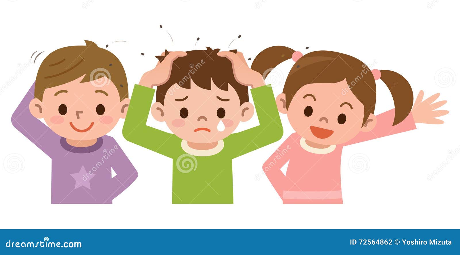 Luizen en kinderen vector illustratie. Illustration of stof - 72564862