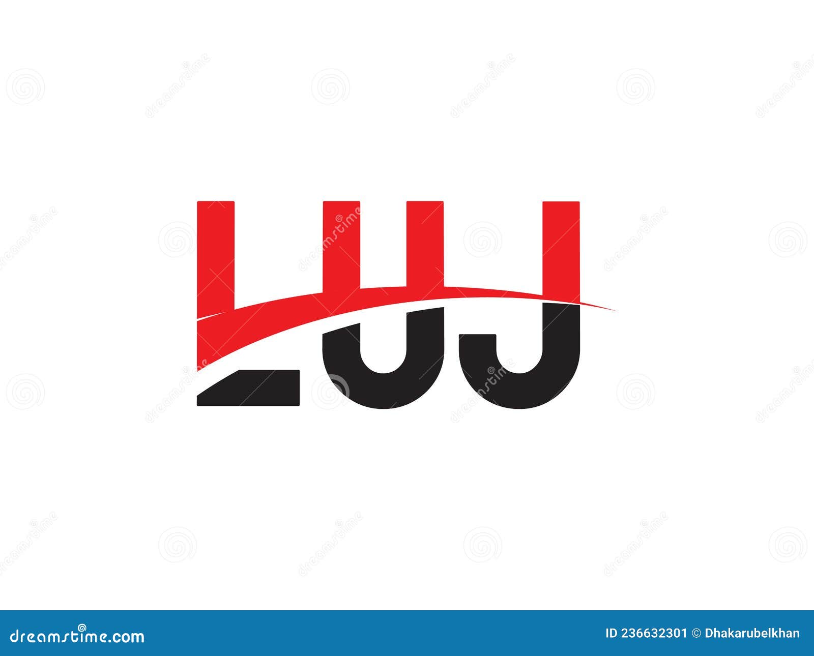 LUJ Letter Initial Logo Design Stock Vector - Illustration of font ...