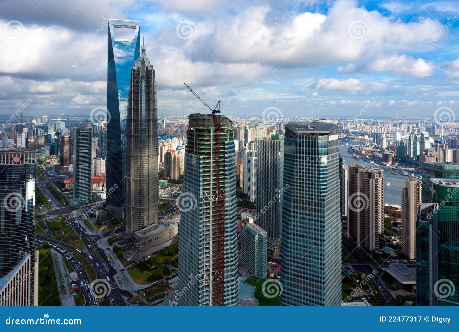 Lujiazui Financial Center stock image. Image of landscape - 22477317