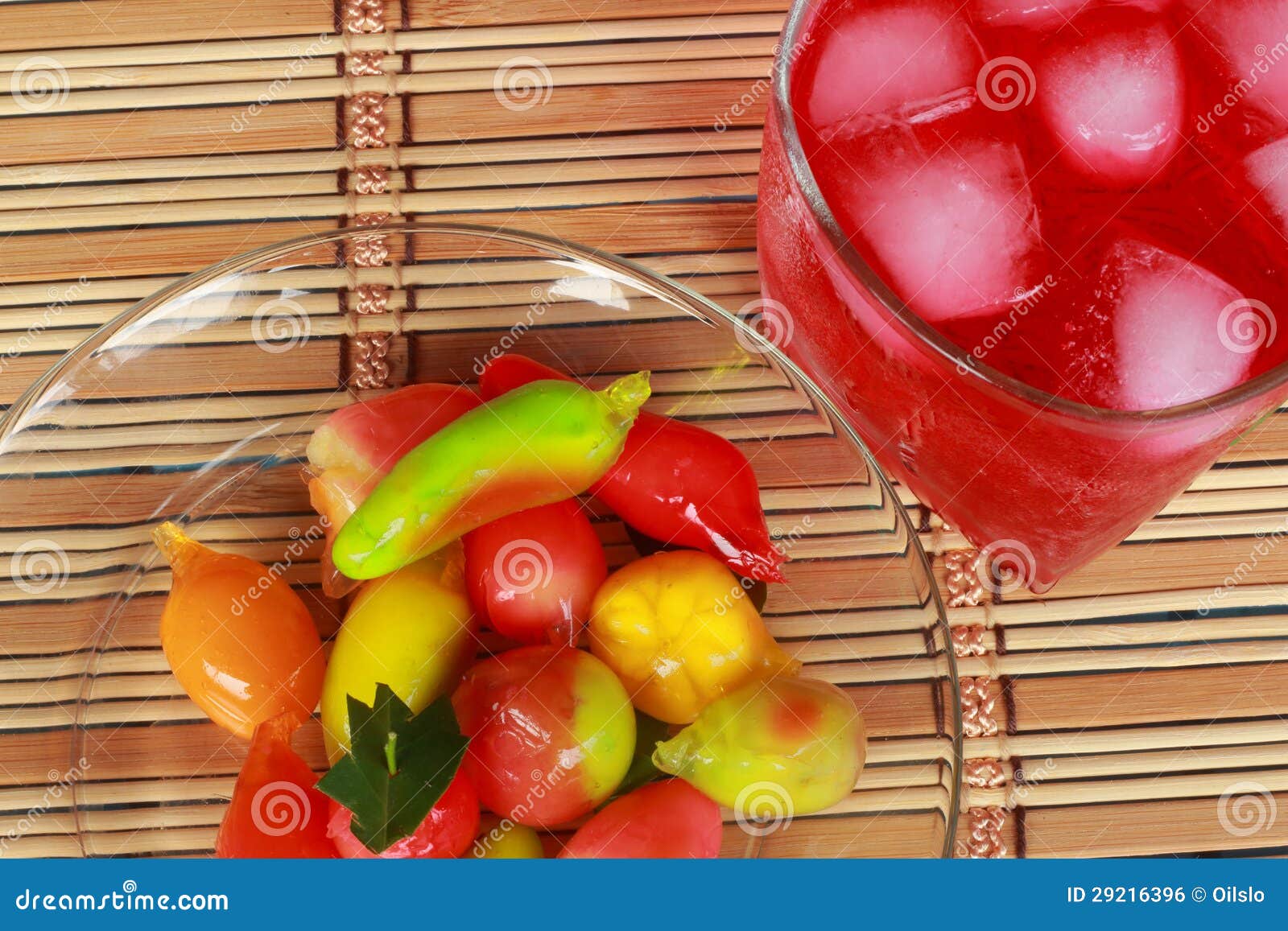 Luk Chup - Dessert Thailand Stock Photo - Image of apricot, crushed ...
